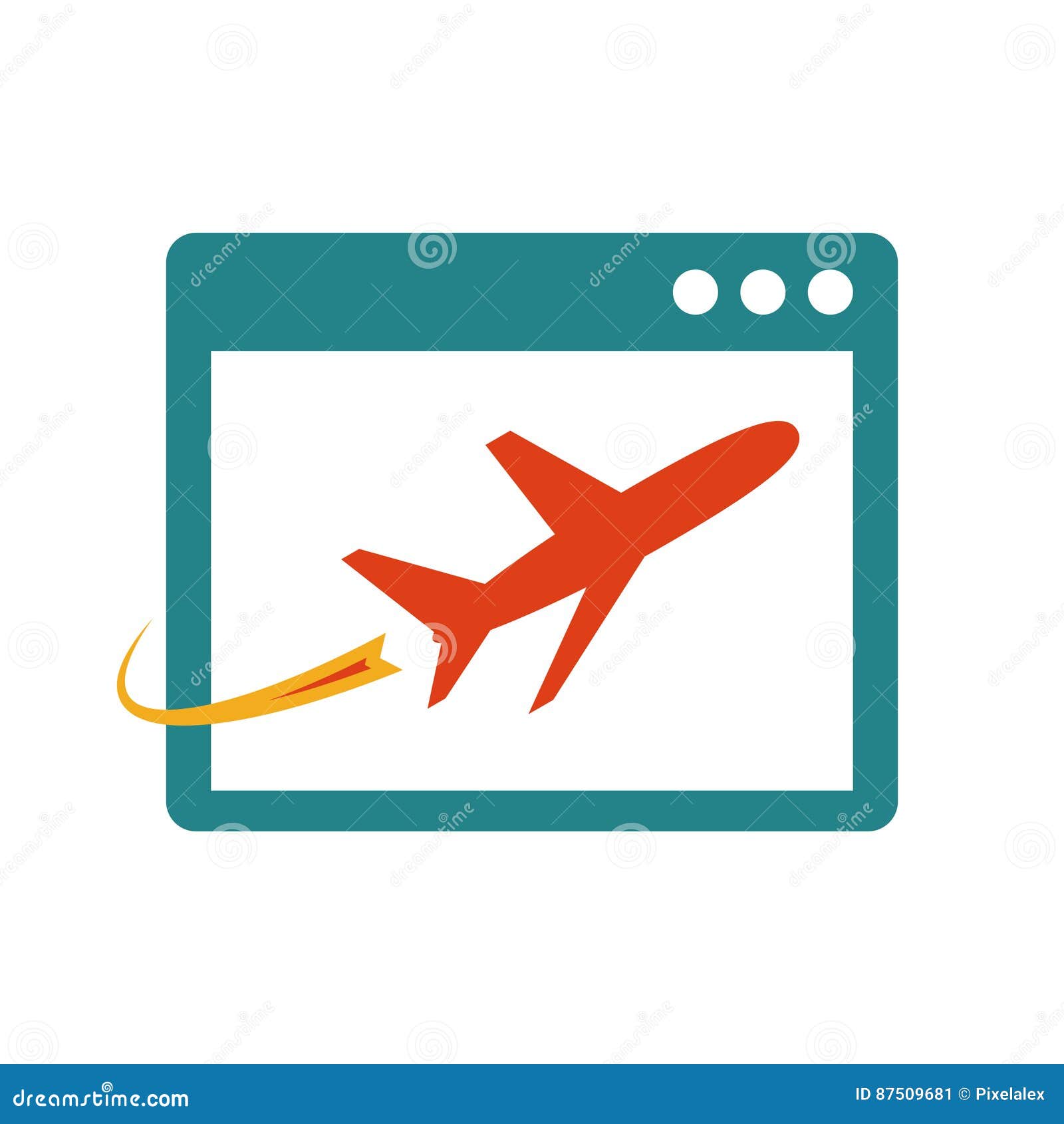 Airplane on site page stock vector. Illustration of flat - 87509681
