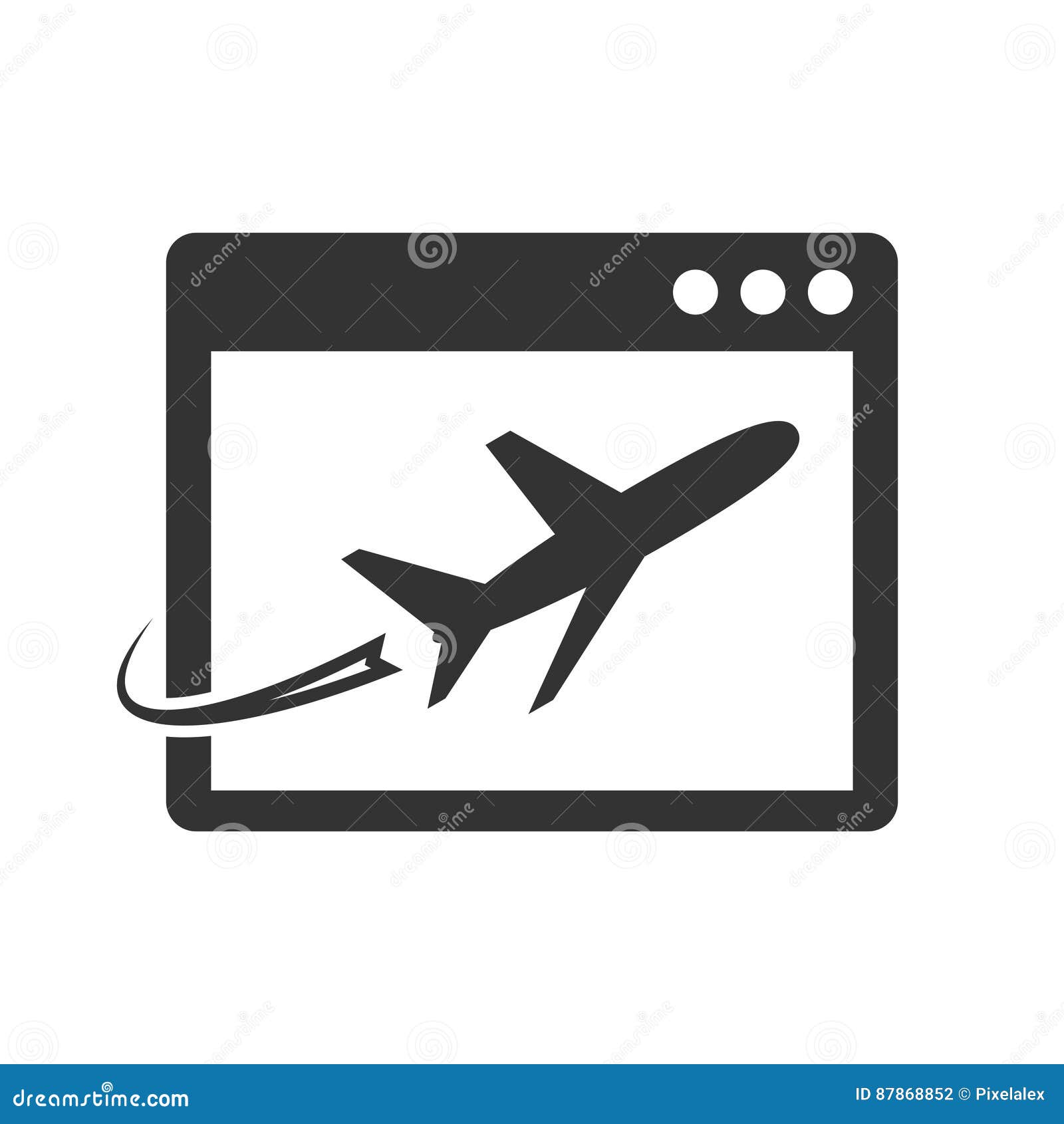 Airplane on site page icon stock vector. Illustration of banner - 87868852