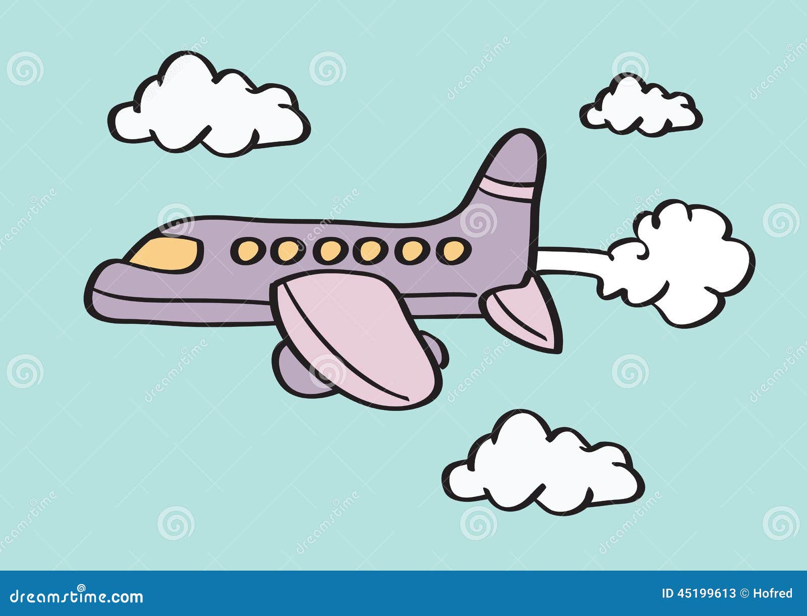 Airplane in Sky Cartoon Vector Illustration Stock Vector - Illustration ...