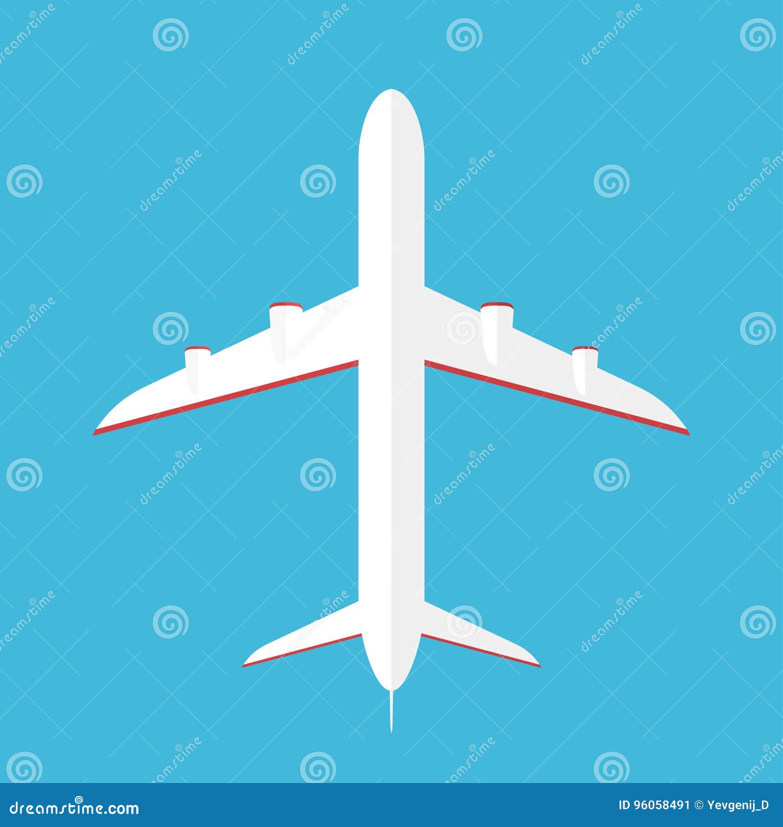 Airplane in the Sky. Commercial Airplane in Bottom View, View from ...