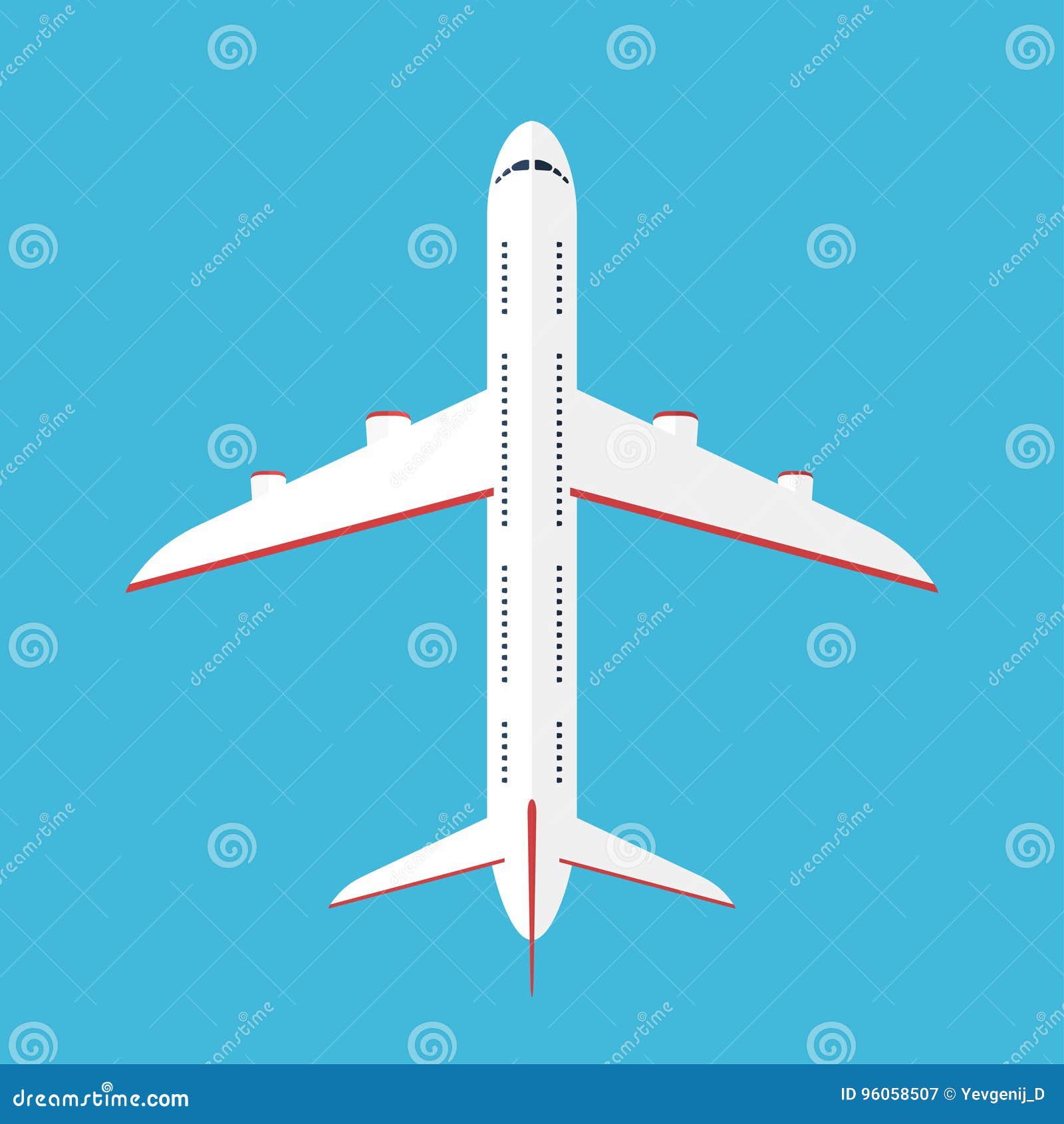 Commercial Airplane Top View