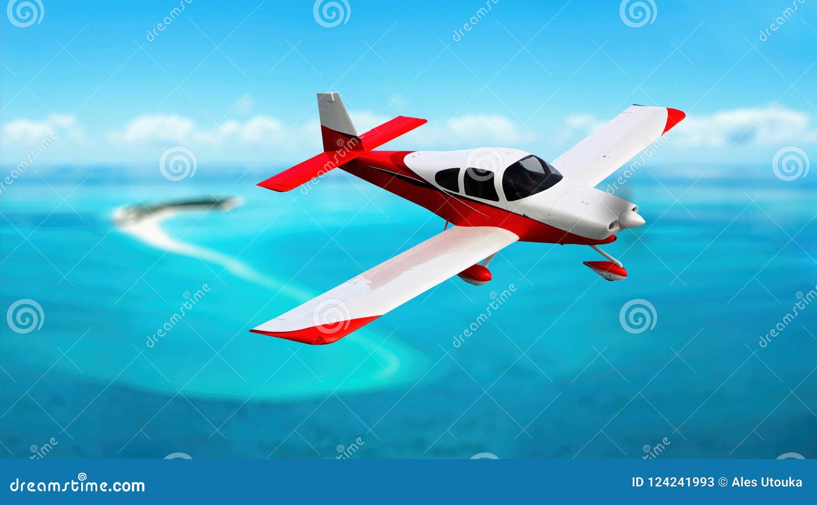 Airplane in the Sky. Concept of Summer Holidays Stock Image - Image of ...