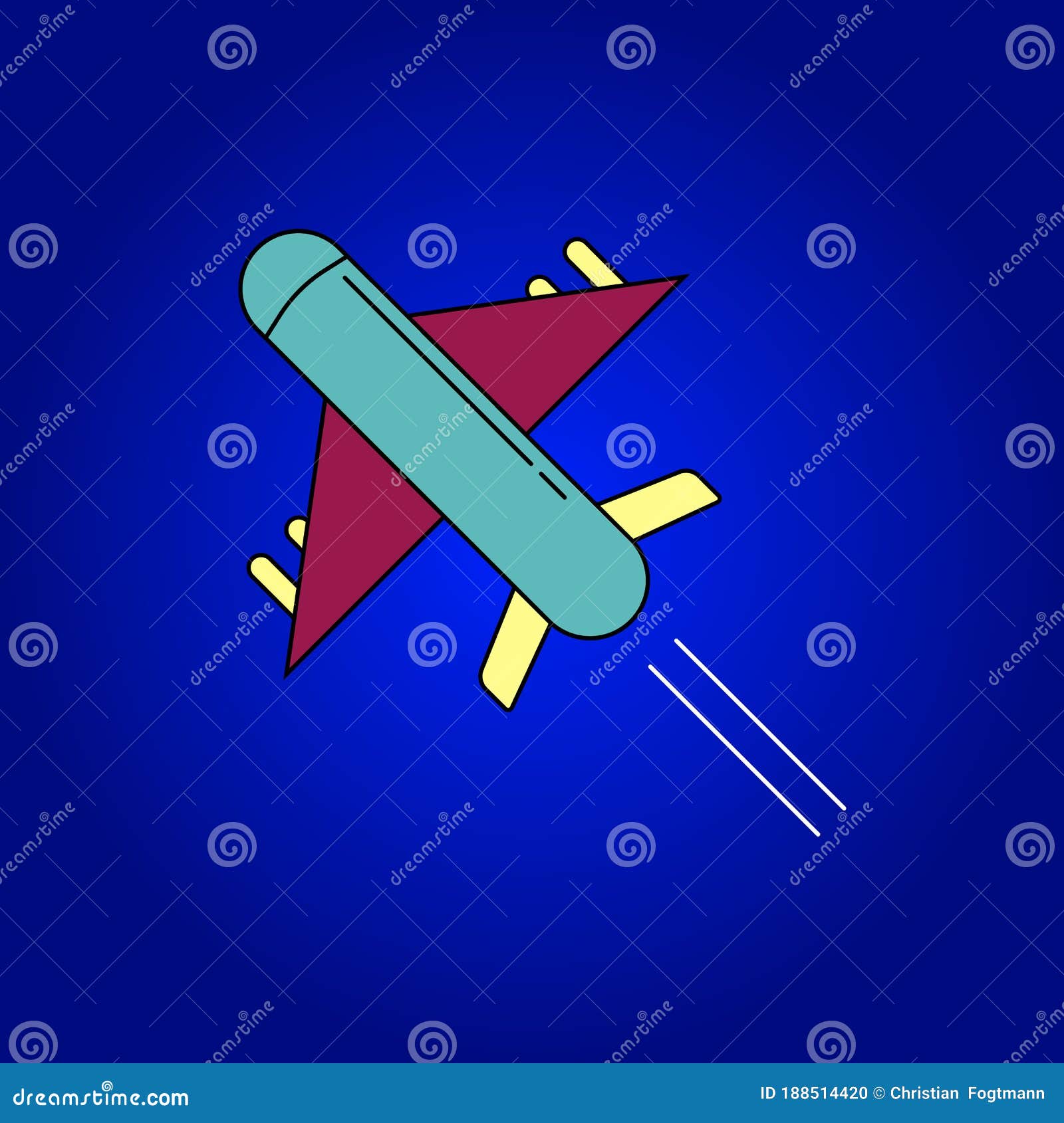 Airplane With Contrail Cartoon Vector | CartoonDealer.com #107144605