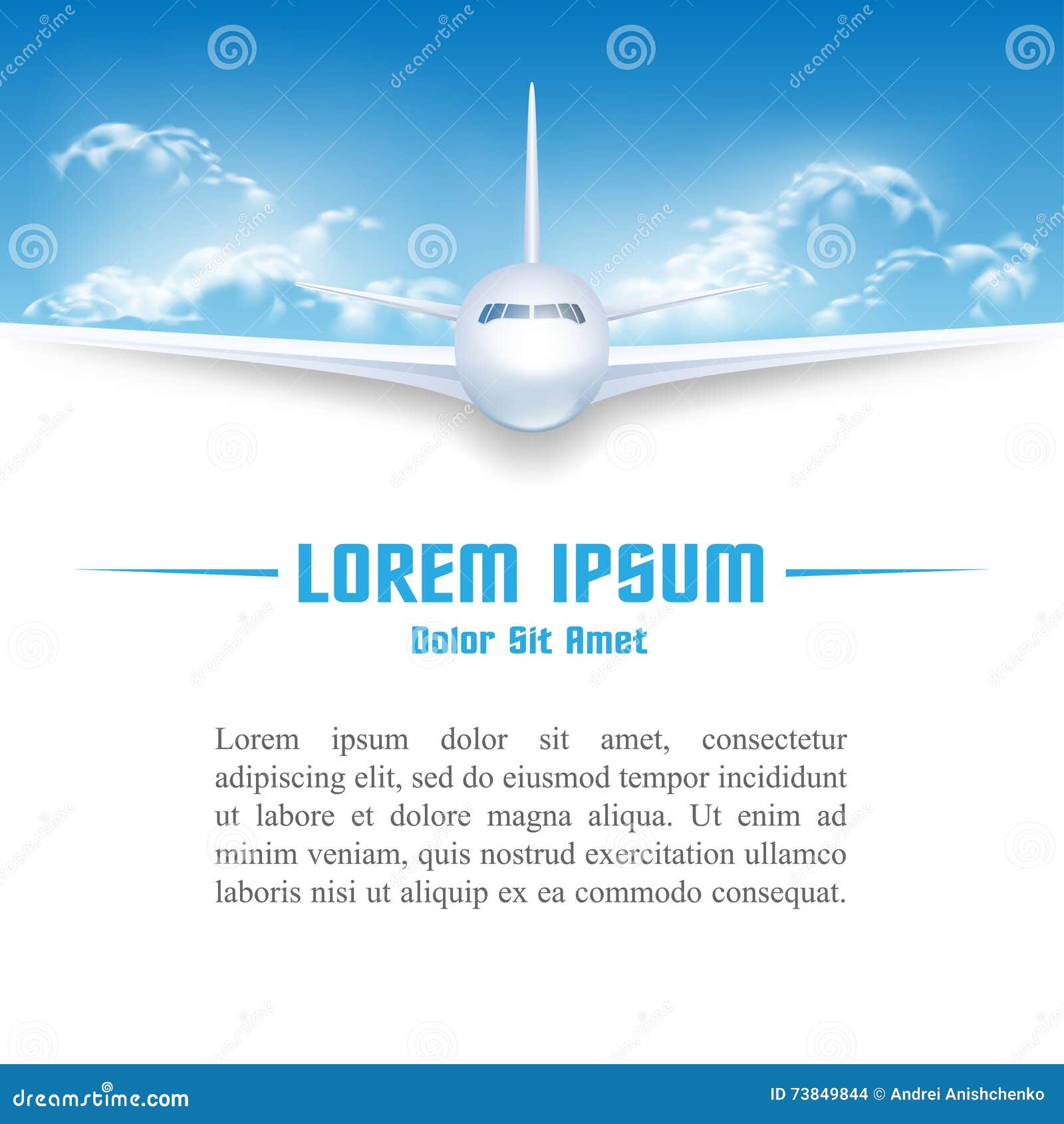 Airplane in Sky Poster Template Stock Vector - Illustration of journey ...