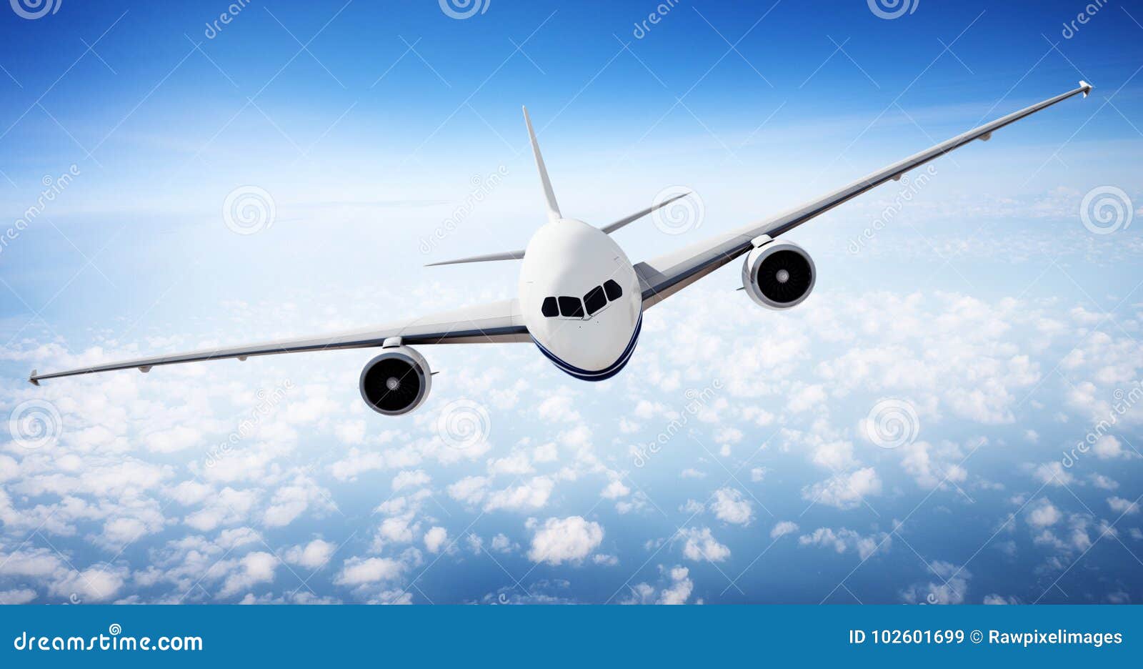 Airplane Skyline Horizon Flight Cloud Concept Stock Illustration ...