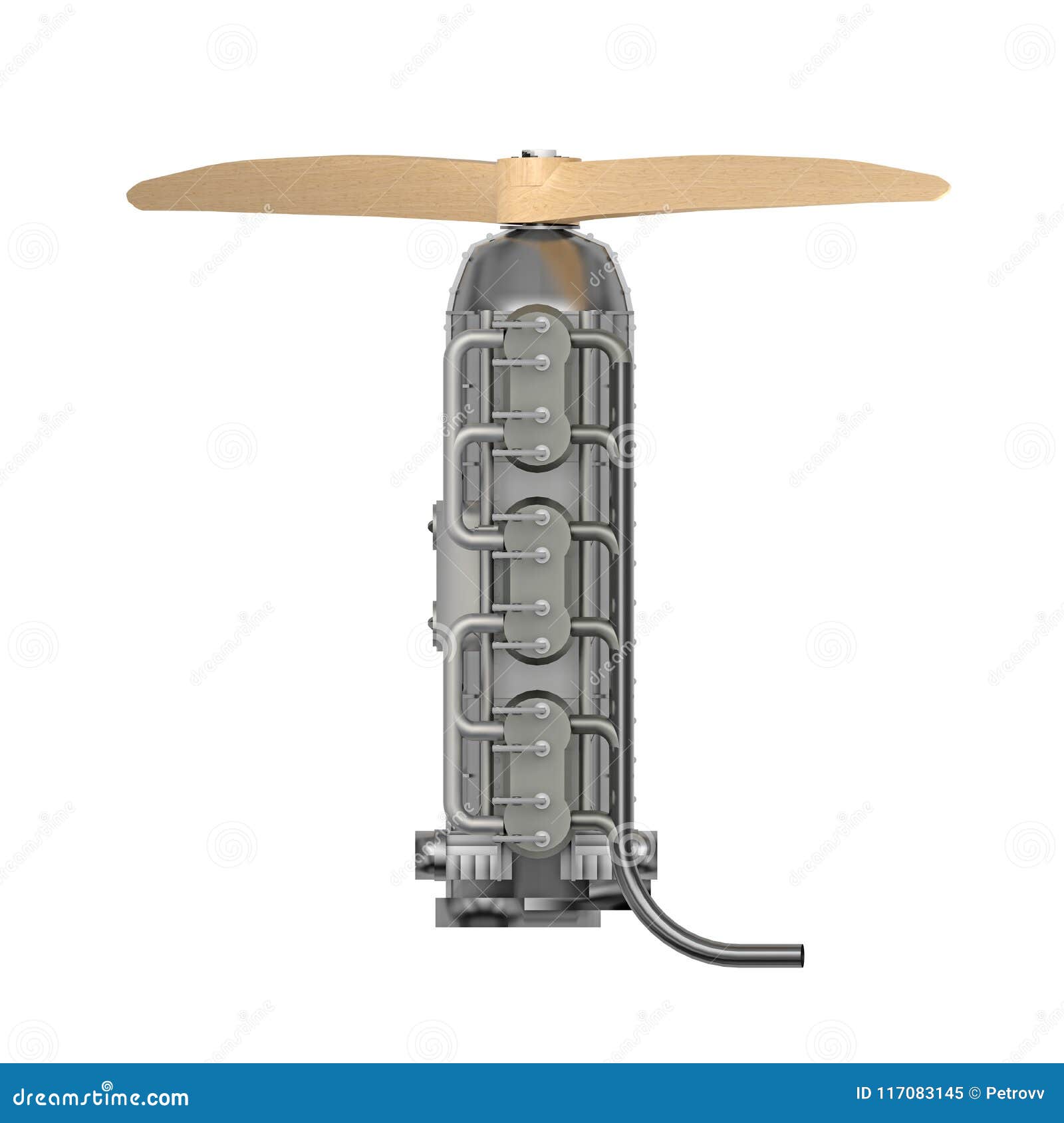 Airplane Small Engine Isolated on White Stock Illustration ...