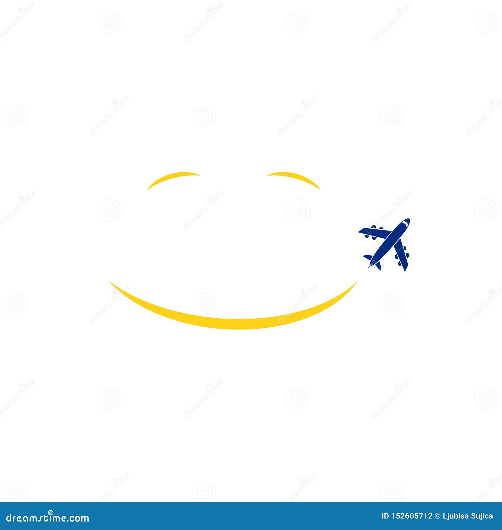 Airplane and Smile Shape Icon Logo Stock Vector - Illustration of ...