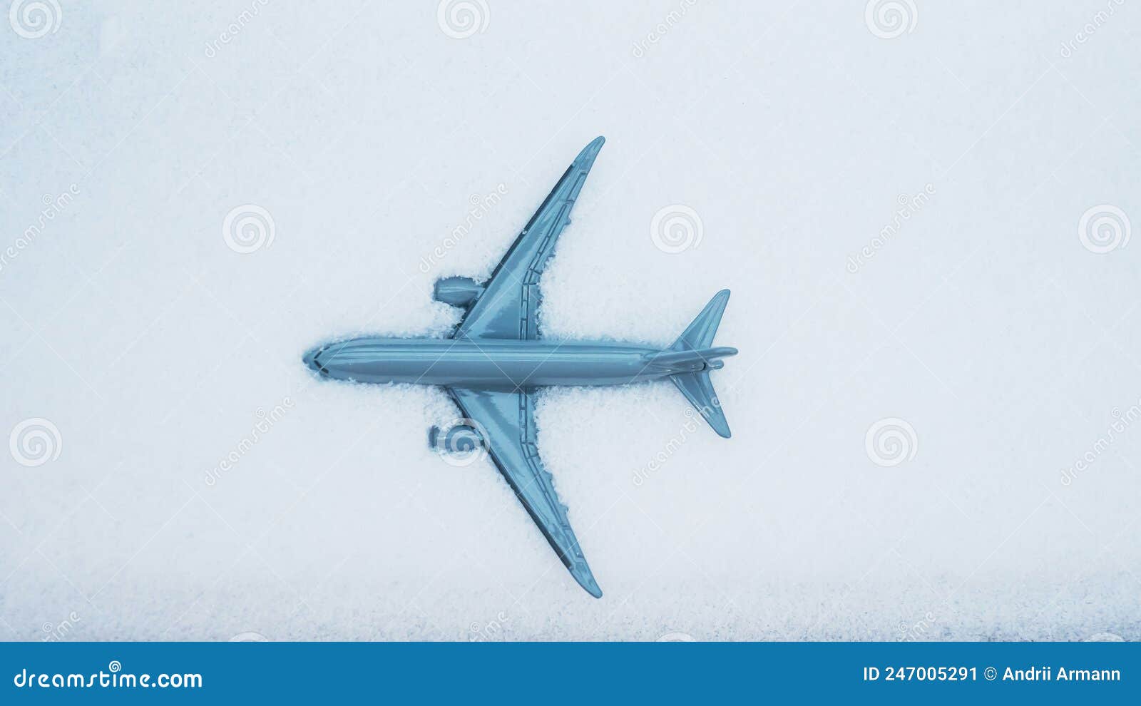 Airplane in a Snowdrift, Model Aircraft in the Snow Top View Stock ...