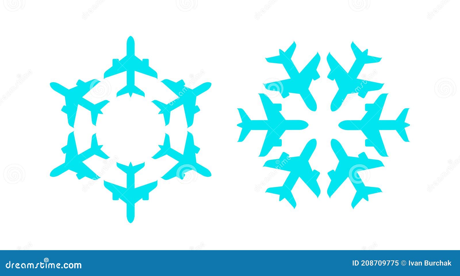 Airplane Snowflakes. Vector Illustration Stock Vector - Illustration of ...