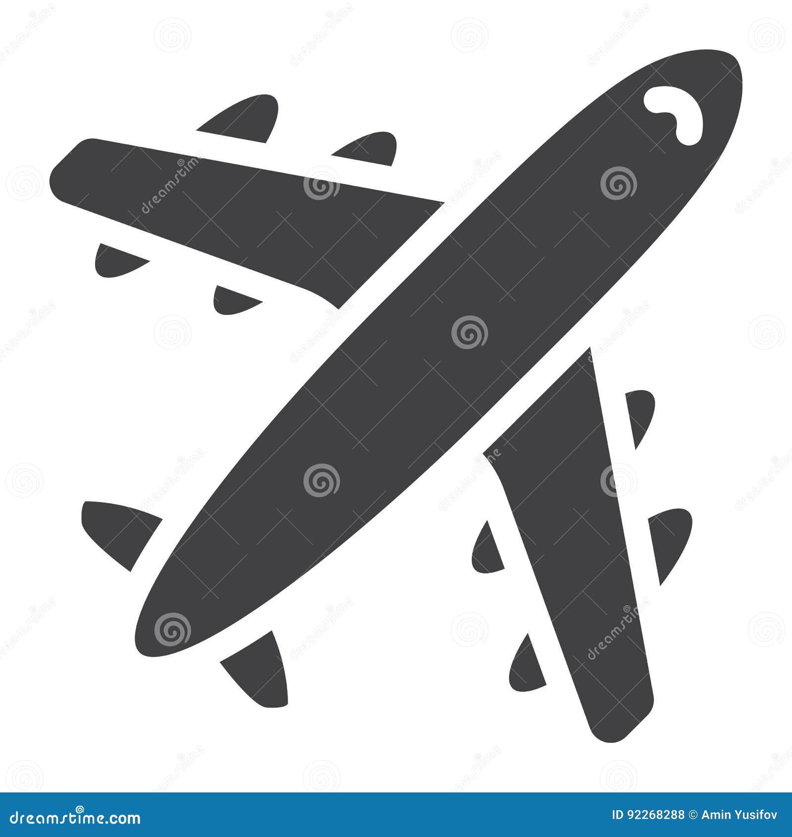 Airplane Solid Icon, Travel Transport, Aircraft Stock Vector ...
