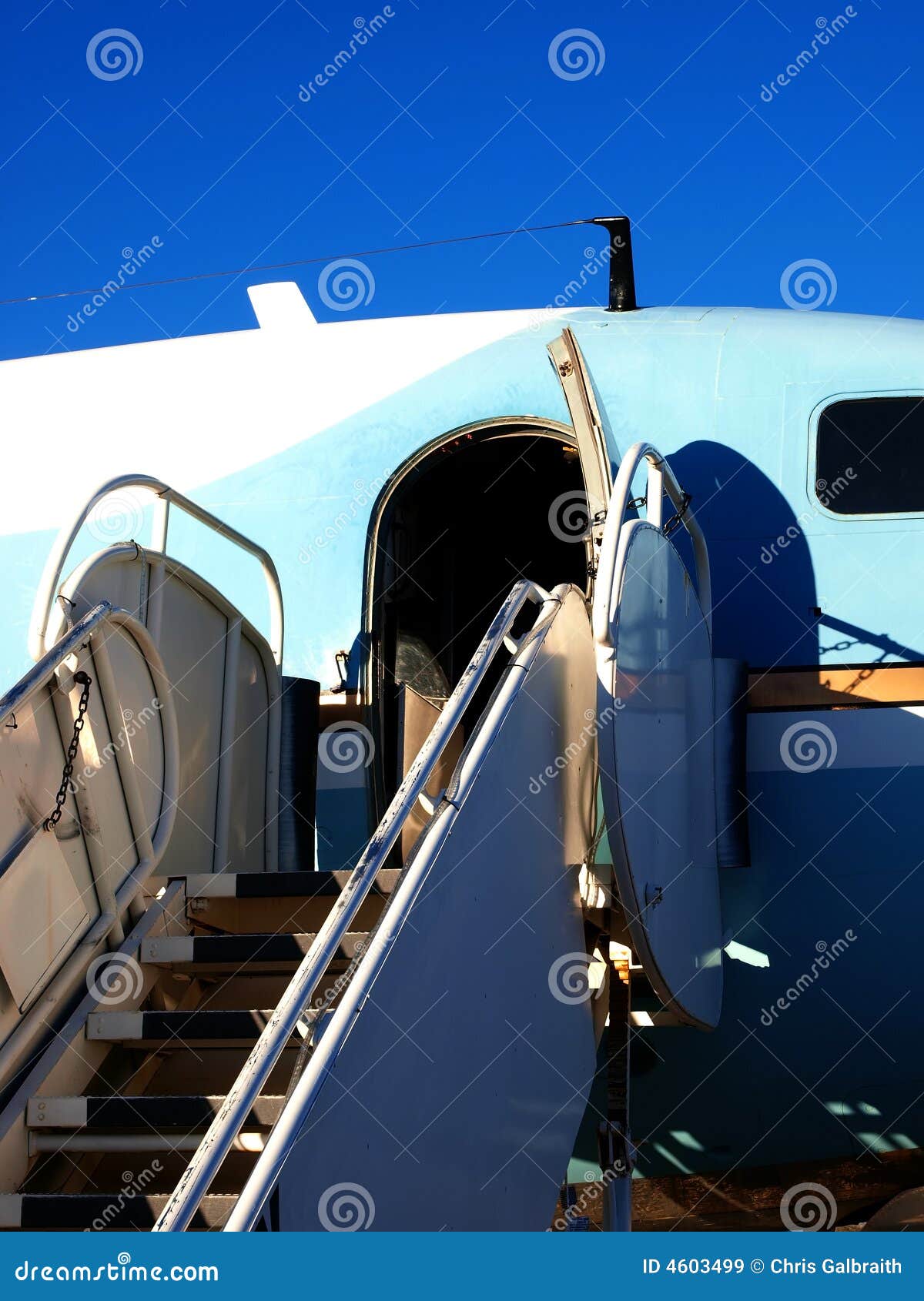 Airplane stairs stock image. Image of nostalgia, flight - 4603499