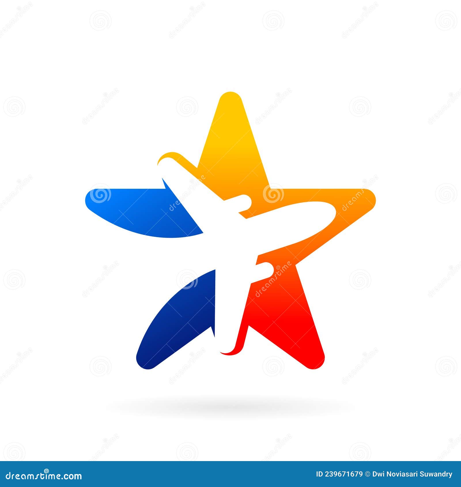 Airplane Star Vector Logo Design Stock Vector - Illustration of bright ...