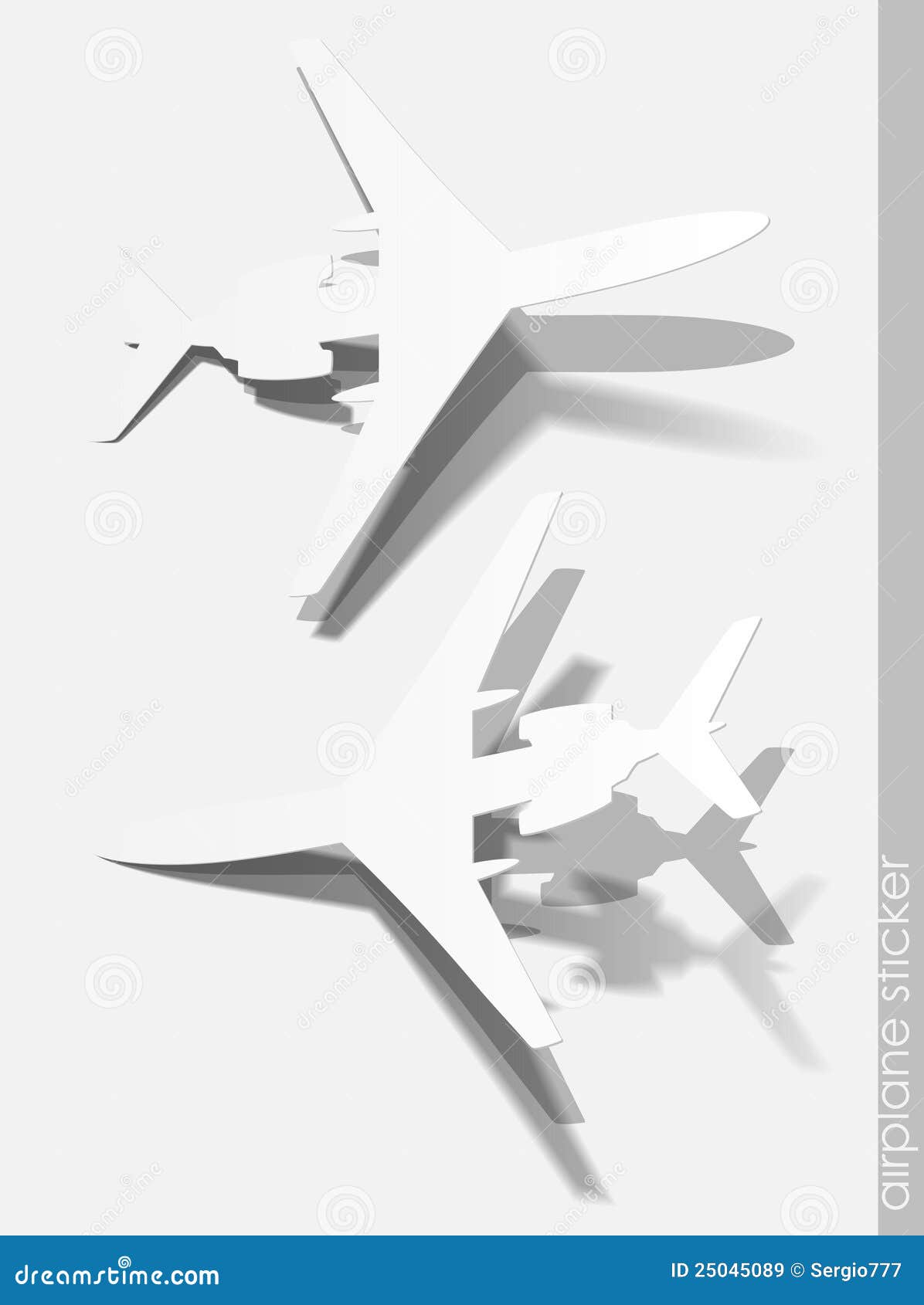 Airplane Sticker, Realistic Design Elements Stock Vector - Illustration ...