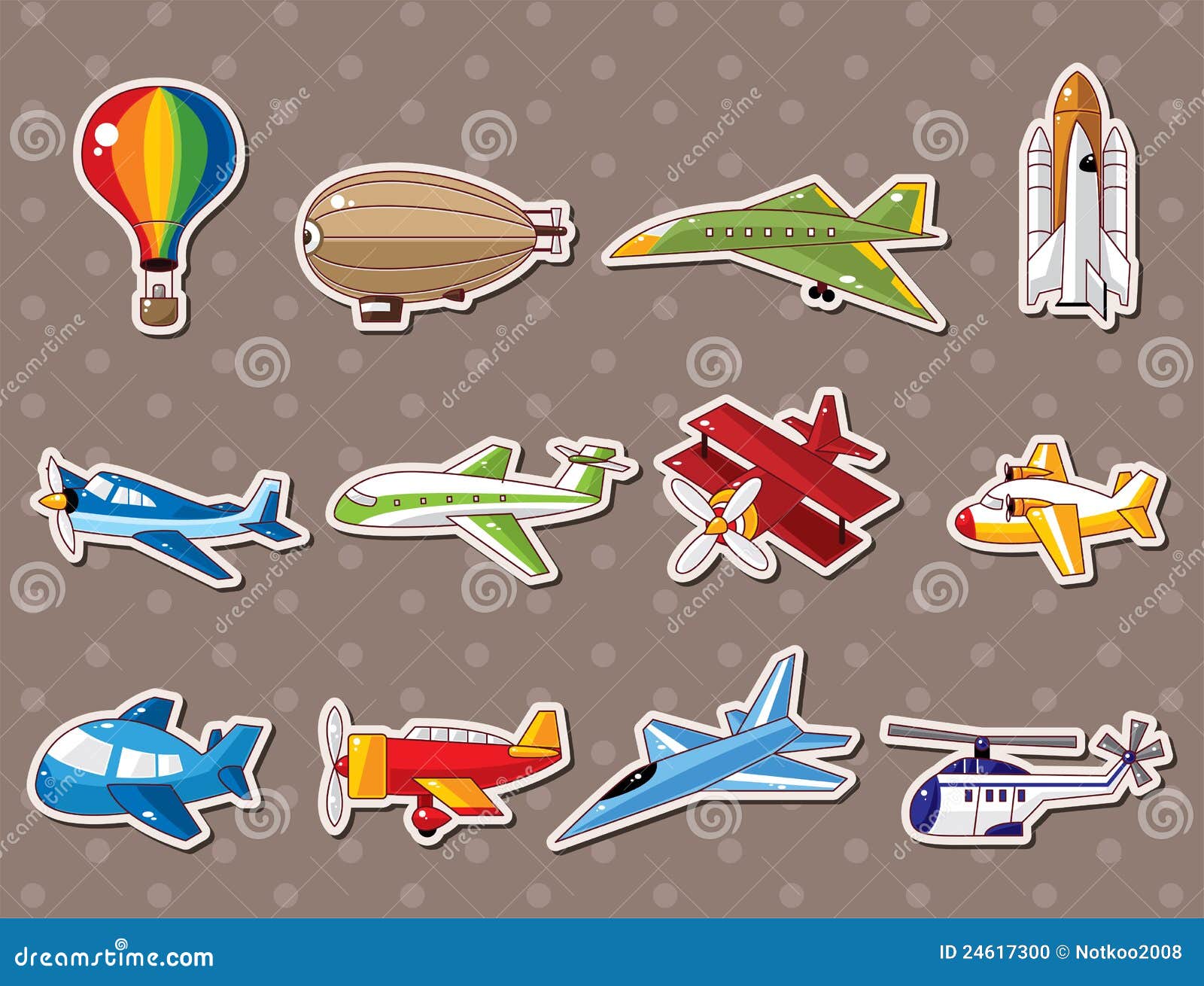 Airplane stickers stock vector. Illustration of background - 24617300
