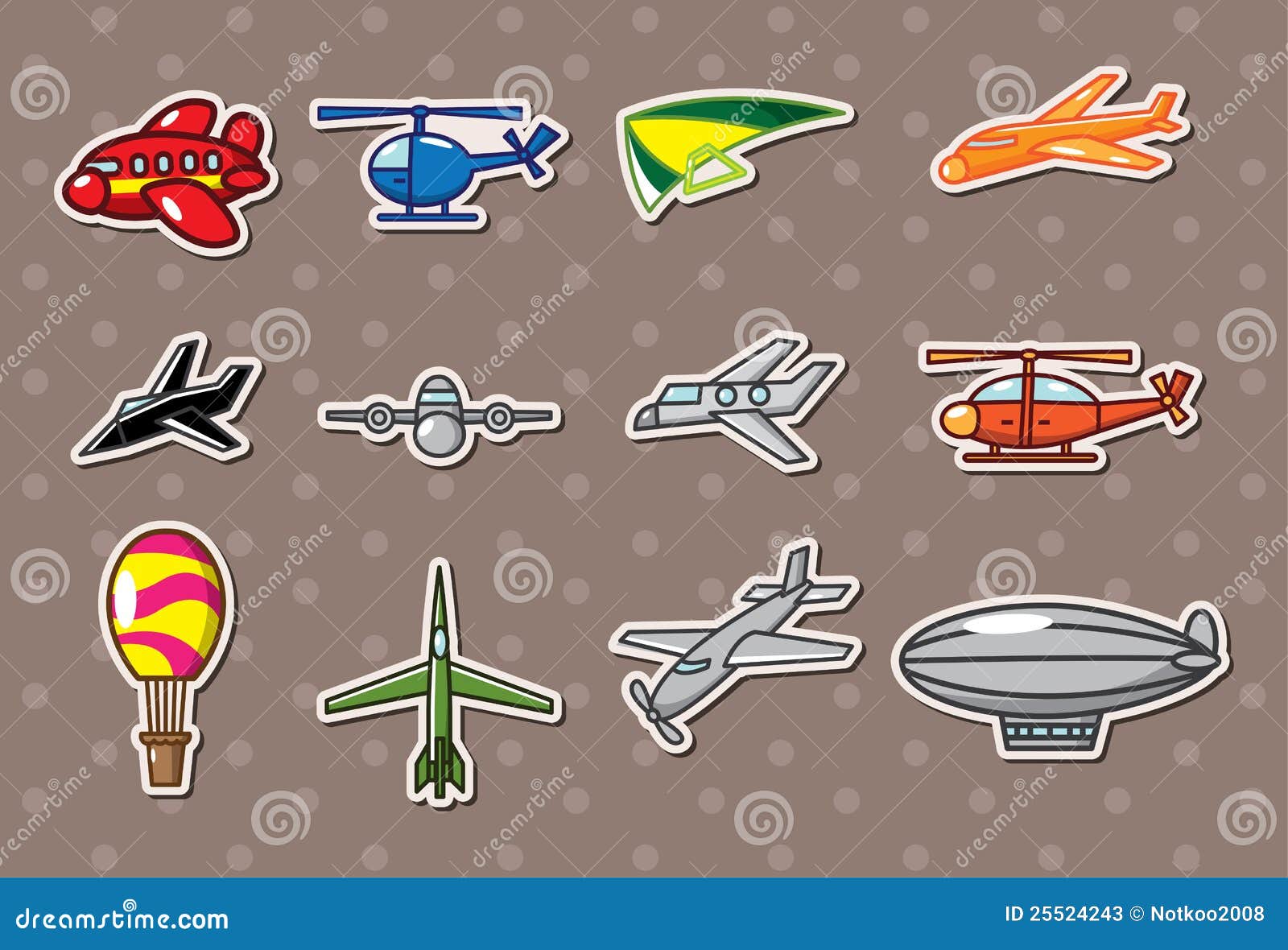 Airplane stickers stock vector. Illustration of cute - 25524243
