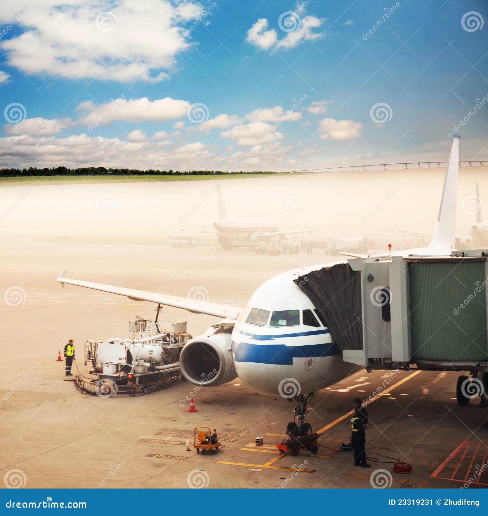 Airplane stop at airport editorial photo. Image of traffic - 23319231