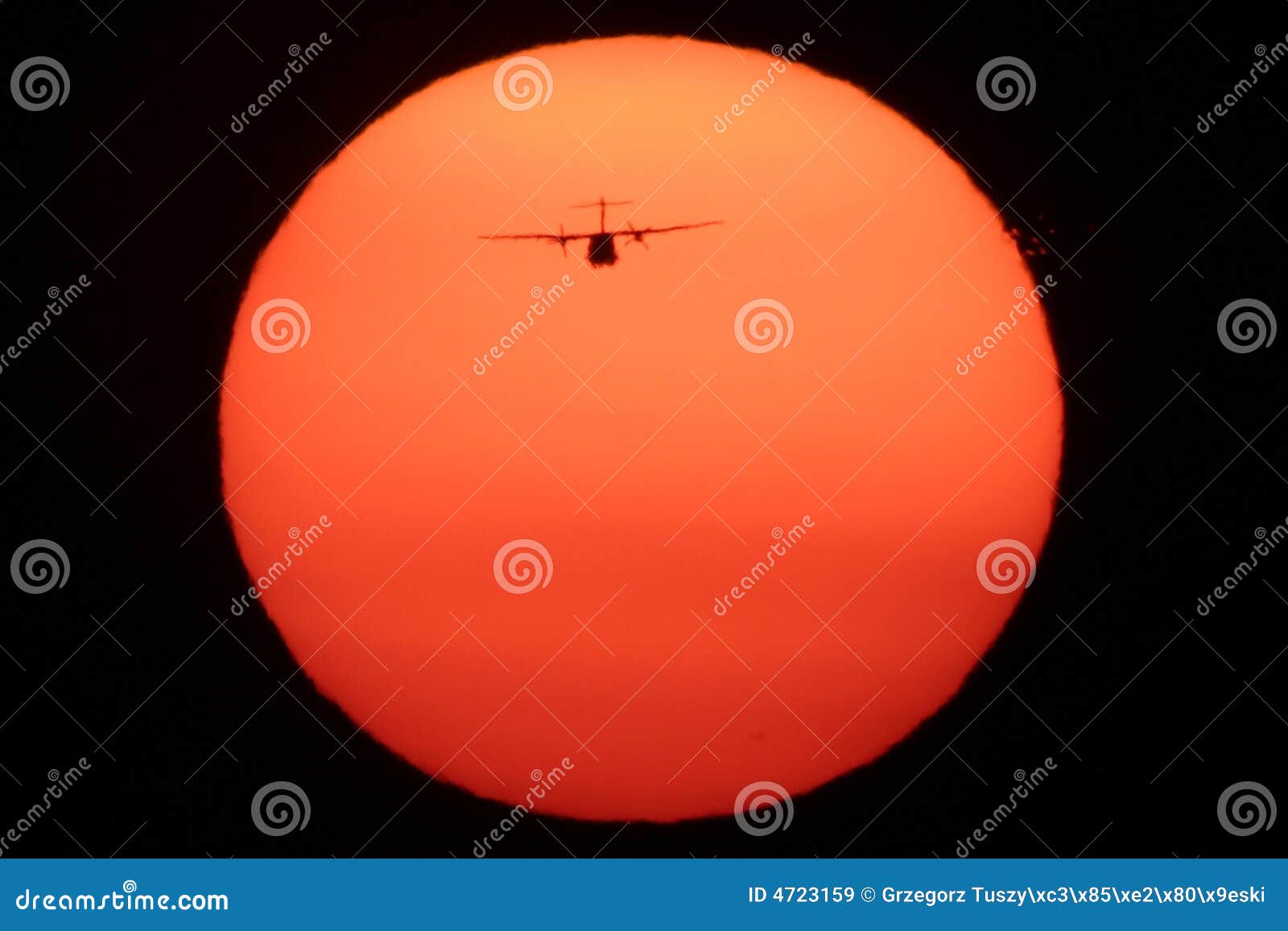 Airplane on the Sun stock image. Image of sunrise, flying - 4723159
