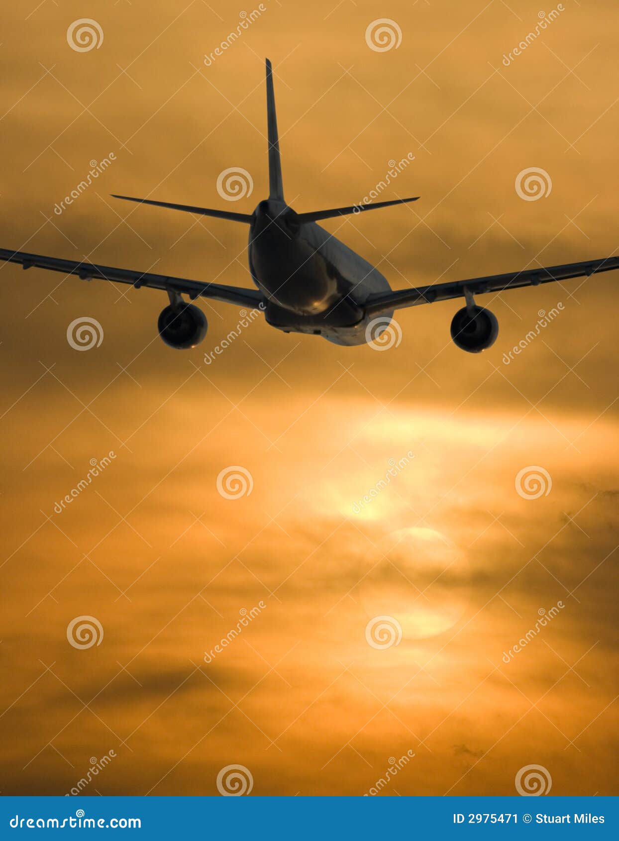 Airplane and sunset stock image. Image of business, destinations - 2975471