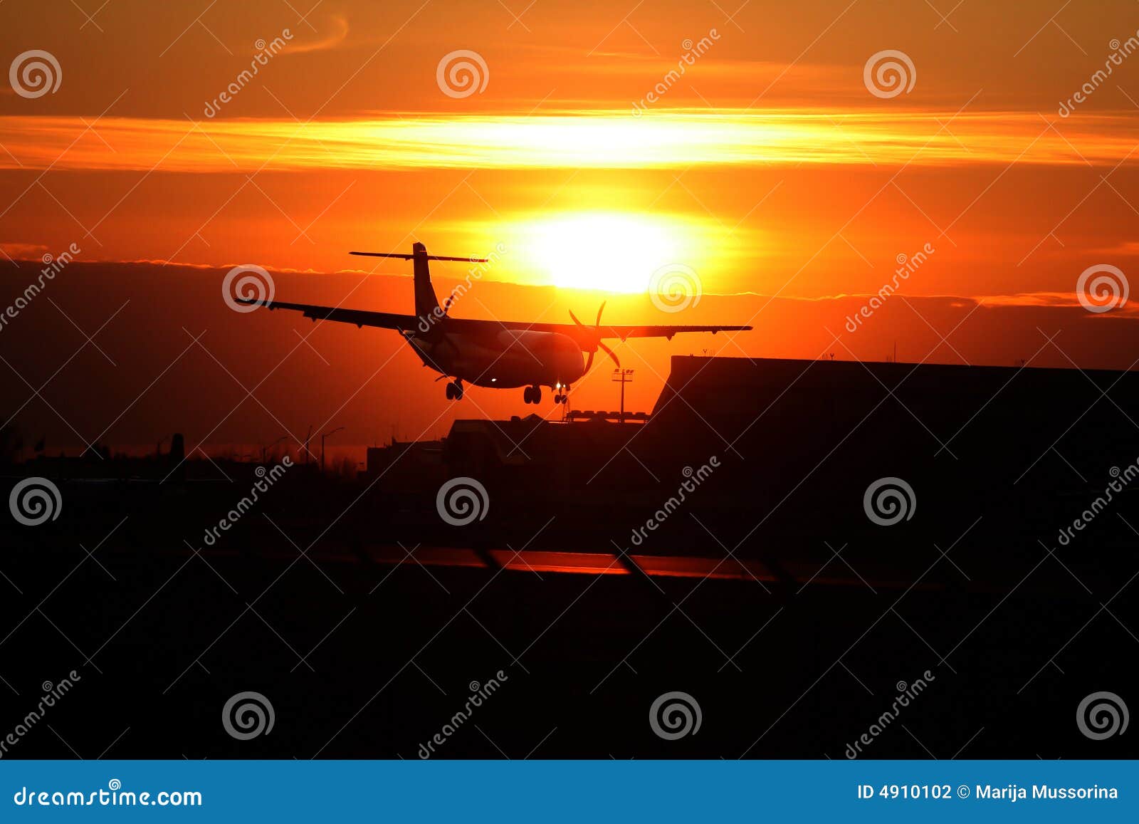 Airplane and sunset stock photo. Image of departure, aero - 4910102