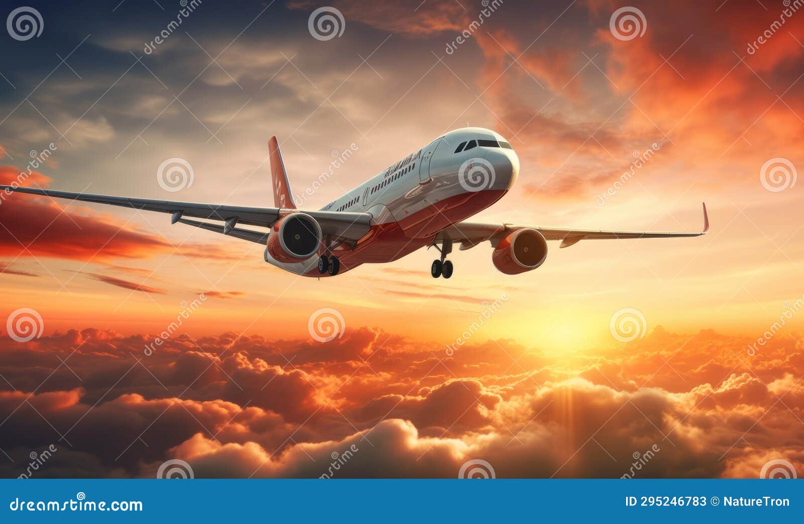 Airplane in the Sunset Airplane in the Sky Airplane at Sunset Stock ...