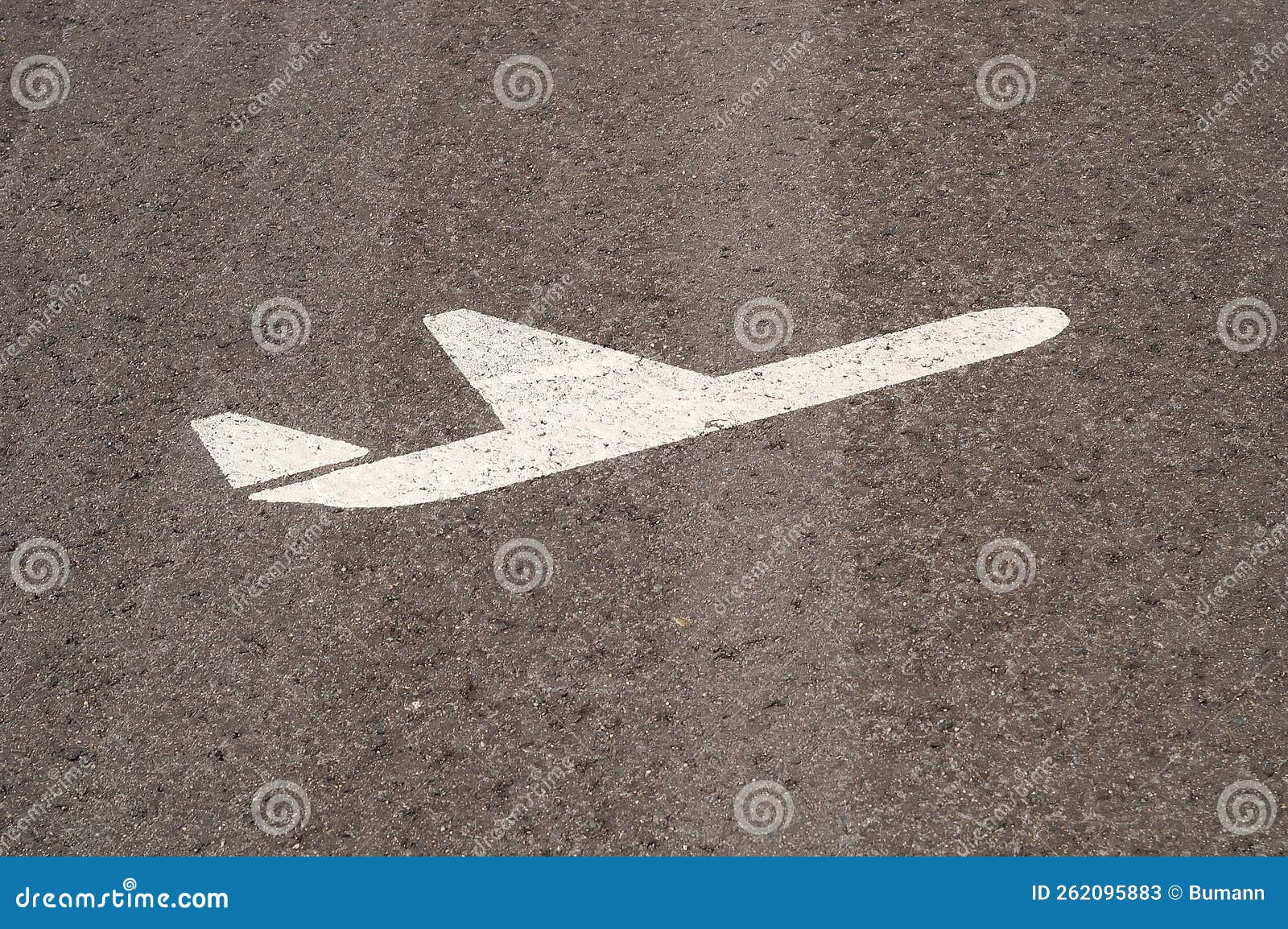 Airplane Symbol, Sign Painted On Asphalt Road Stock Photography ...