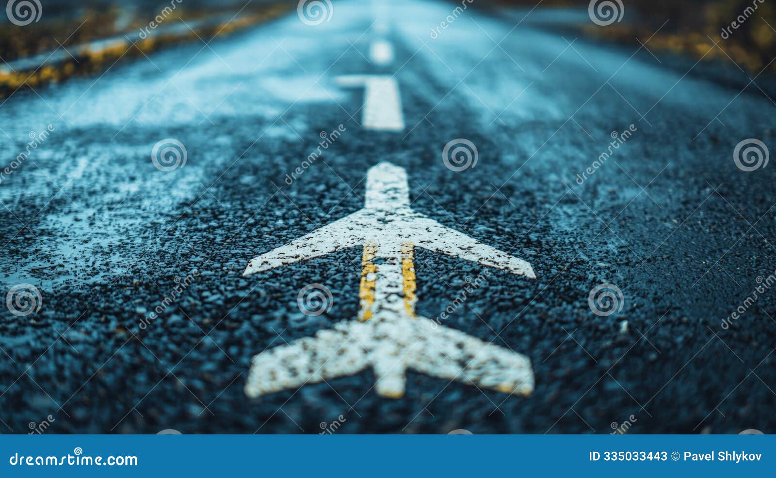Airplane Symbol, Sign Painted On Asphalt Road Stock Photography ...