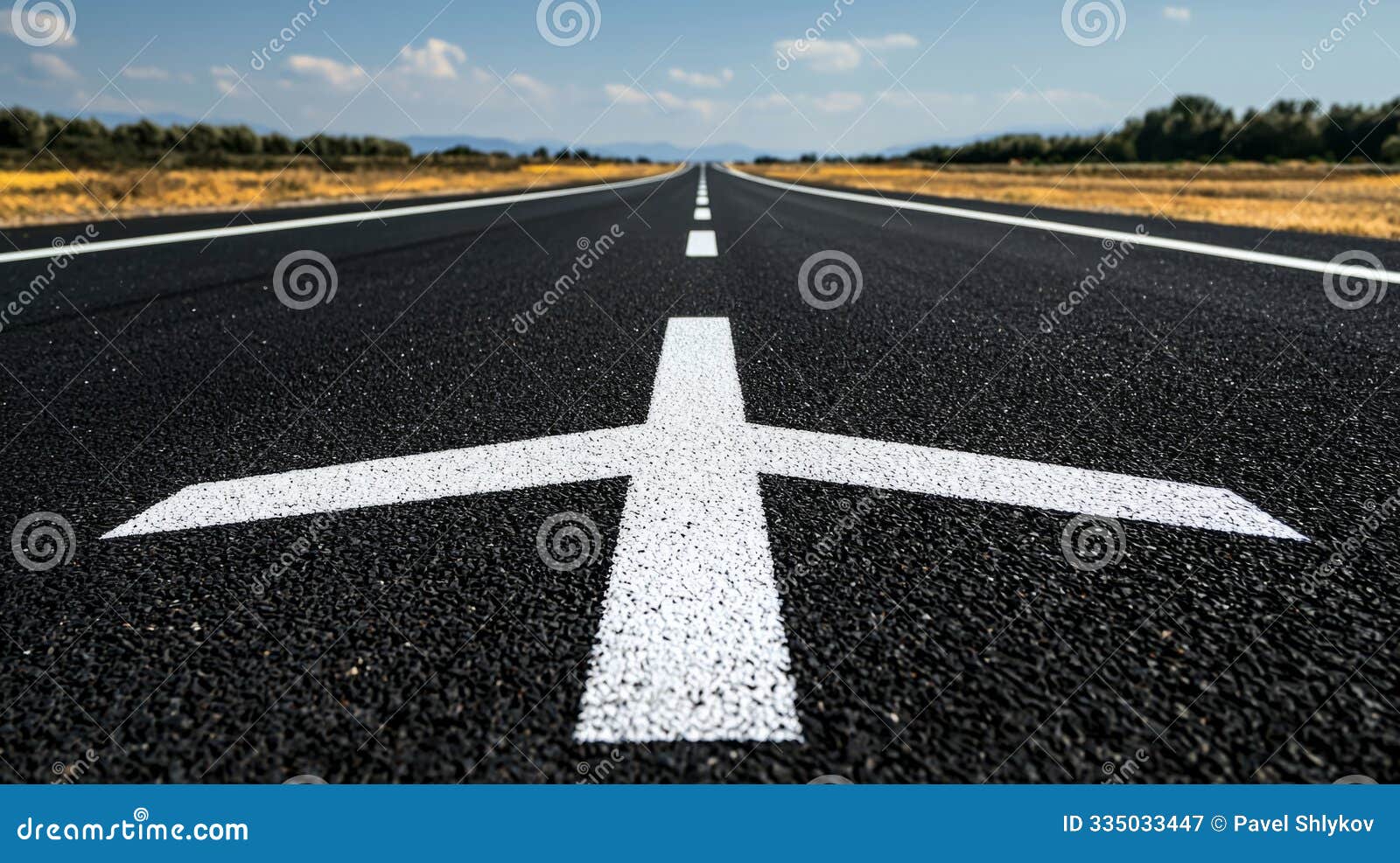 Airplane Symbol As Lane Marking or Road Marking on Road Stock Image ...