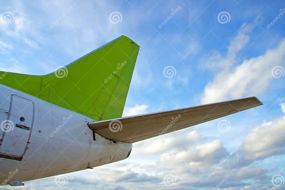 Airplane tail stock image. Image of flying, tail, rear - 12624393