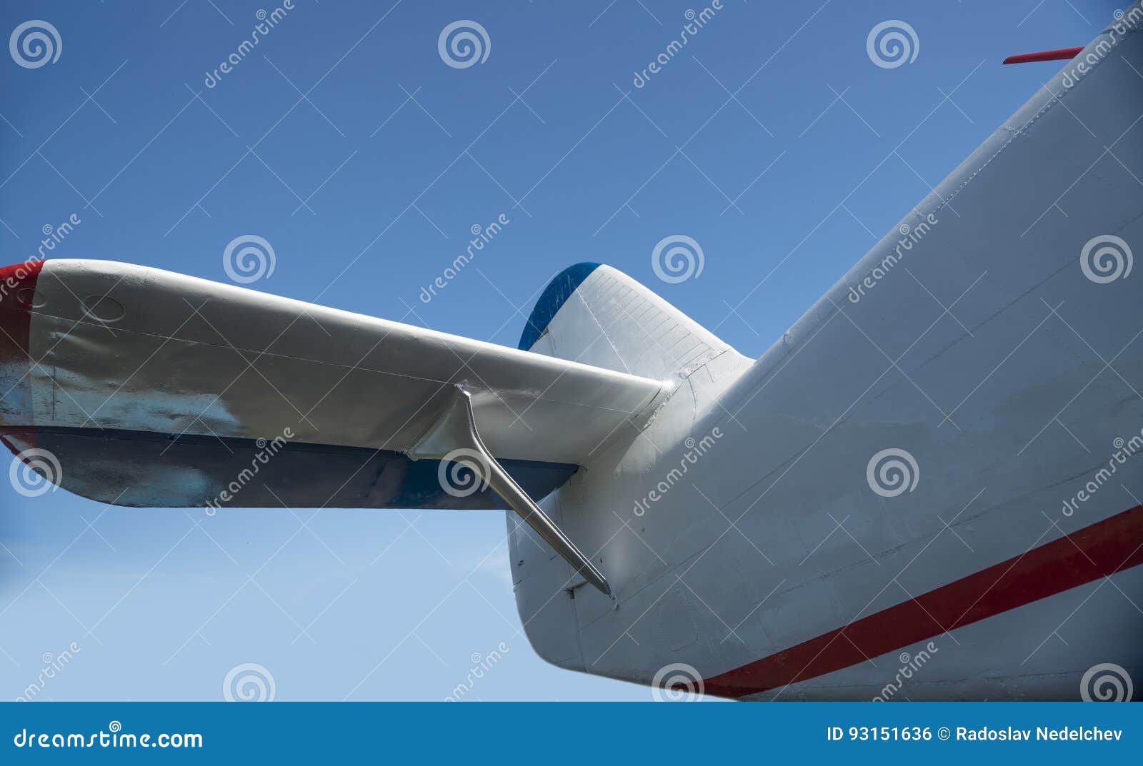 Airplane Tail Close-up View Stock Photo - Image of flight, retro: 93151636