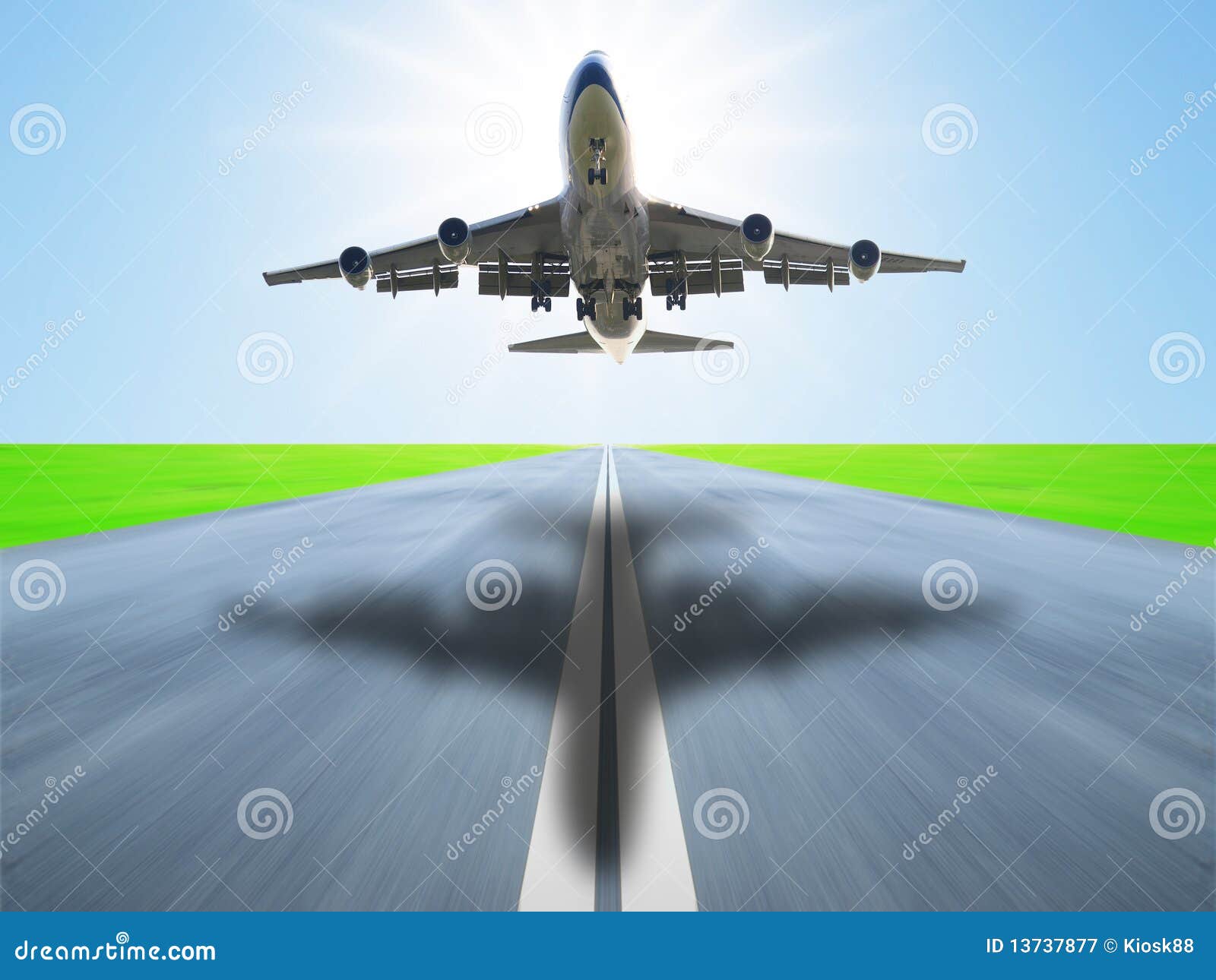 Airplane take off stock image. Image of electric, jumbo - 13737877