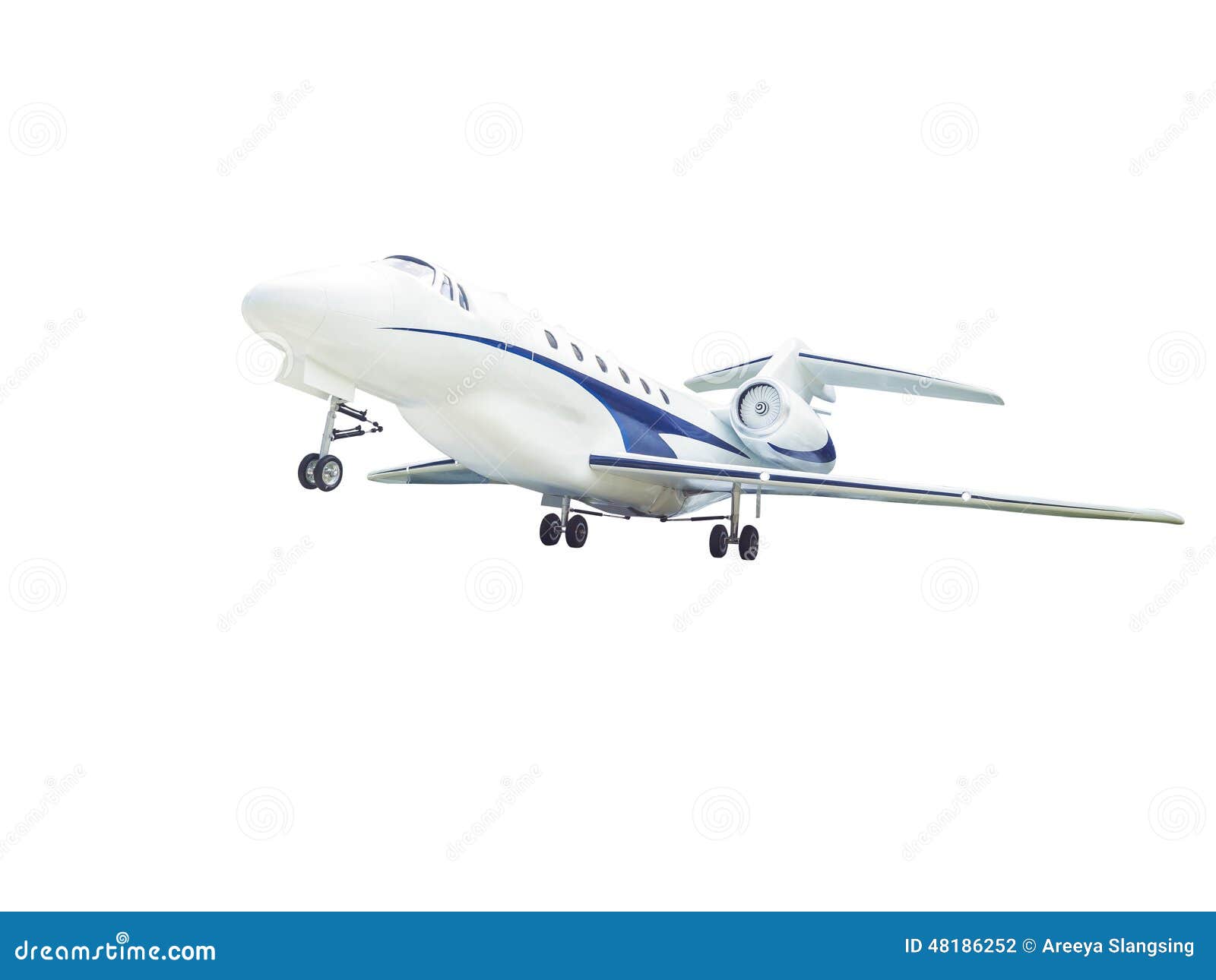 Airplane in Take Off Action Isolated on White Stock Photo - Image of ...