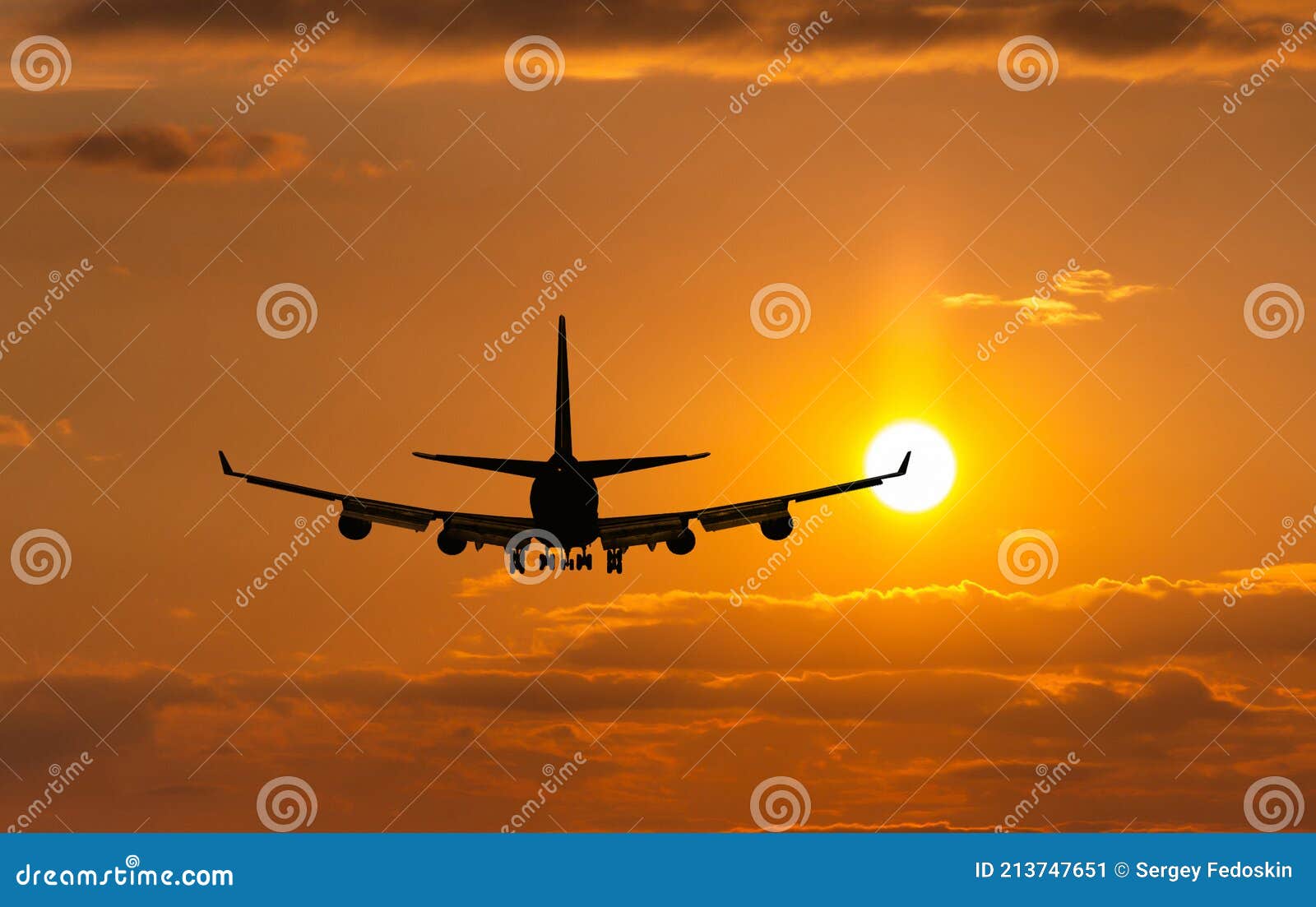 Airplane Take Off on a Sunset Stock Image - Image of dusk, airplane ...