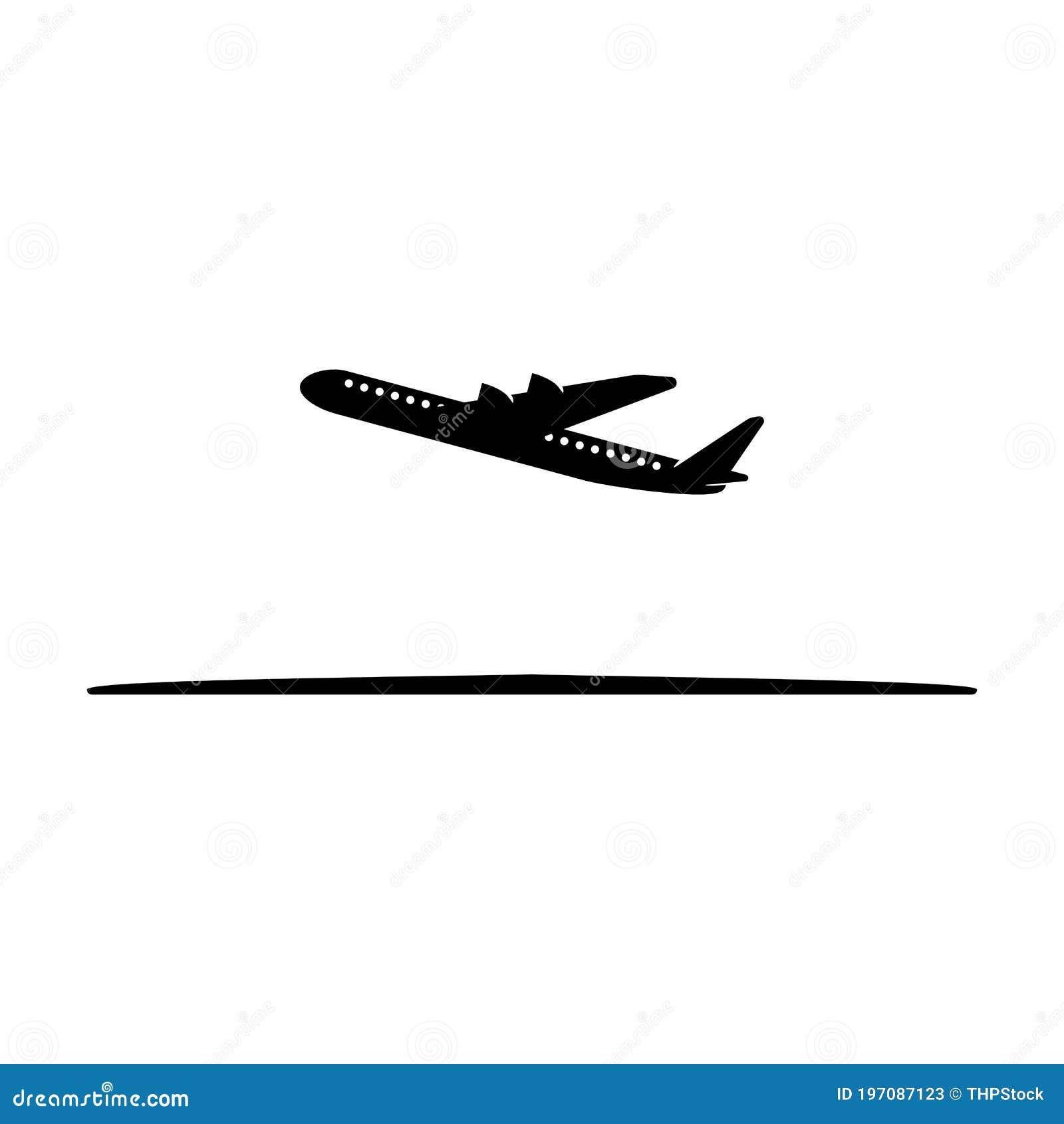 Airplane Take Off Vector stock vector. Illustration of airplane - 197087123