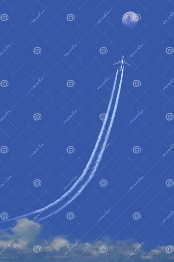 Airplane Take-off. Success. Two in One Stock Image - Image of ...