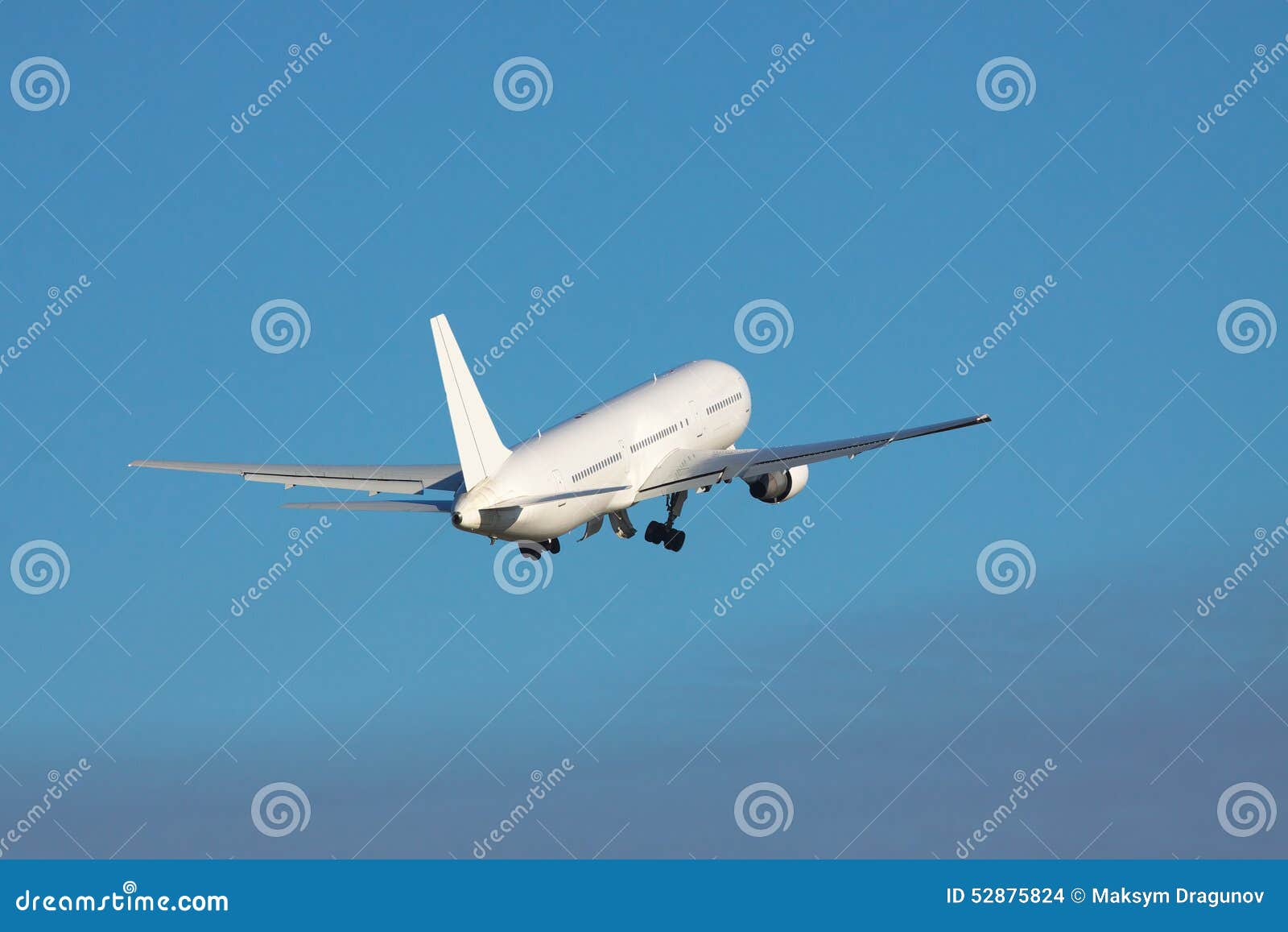 Airplane takeoff stock photo. Image of runway, passenger - 52875824