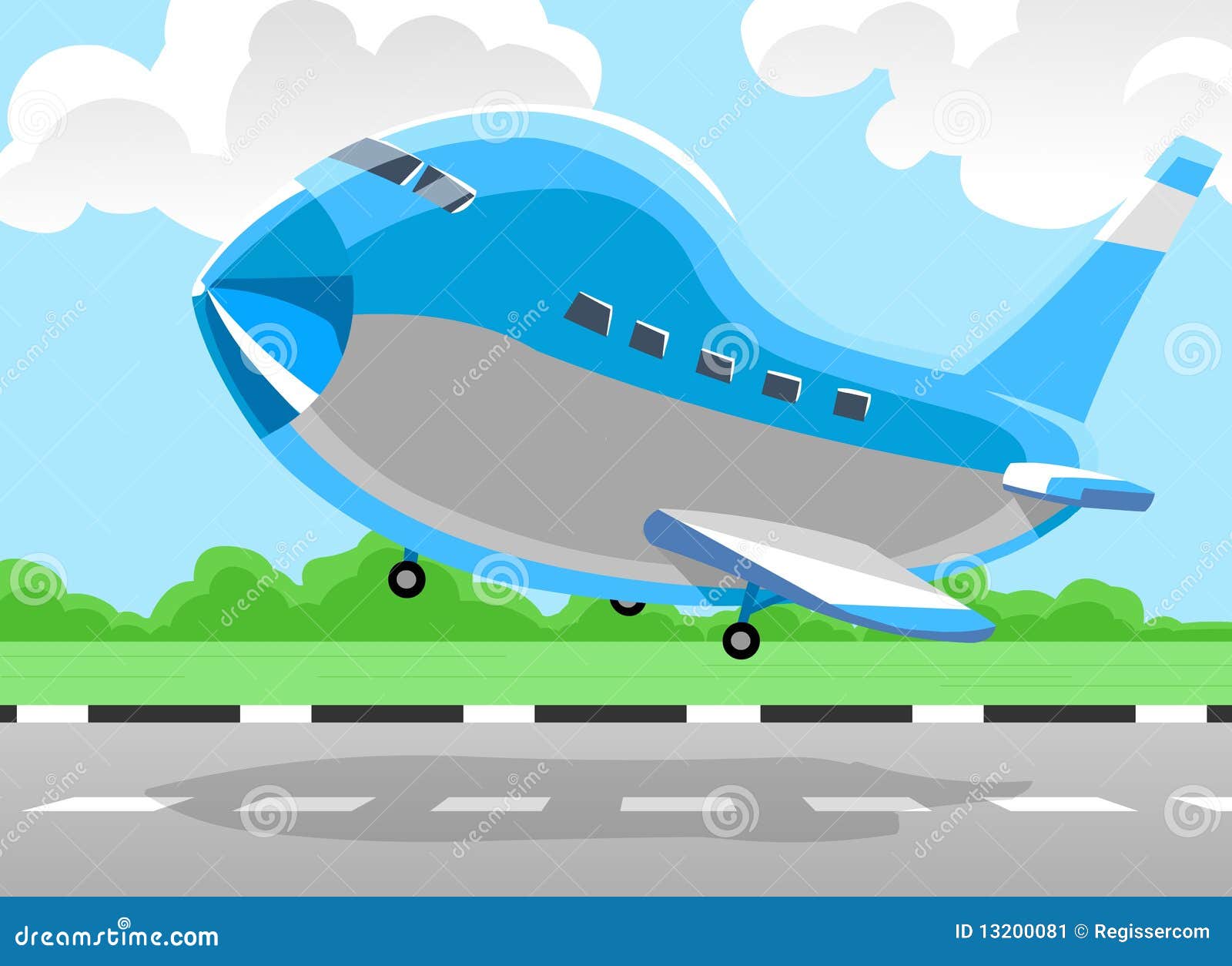 Airplane taking off stock illustration. Illustration of descend - 13200081