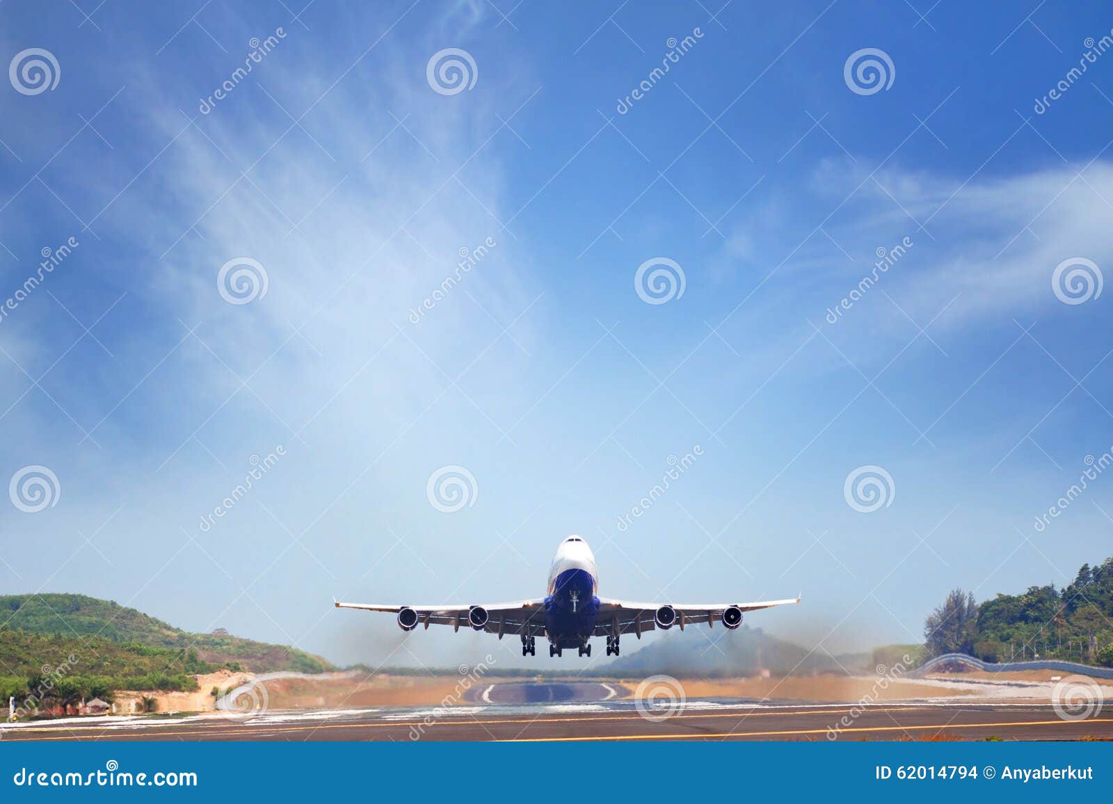 Airplane Taking Off. A Big Passenger Or Cargo Aircraft, Airline Flying ...