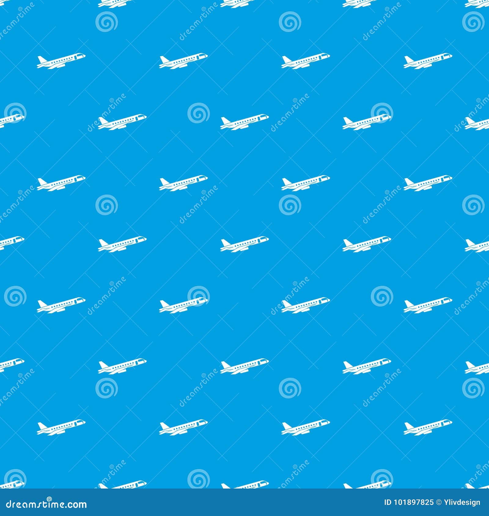 Airplane Taking Off Pattern Seamless Blue Stock Vector - Illustration ...