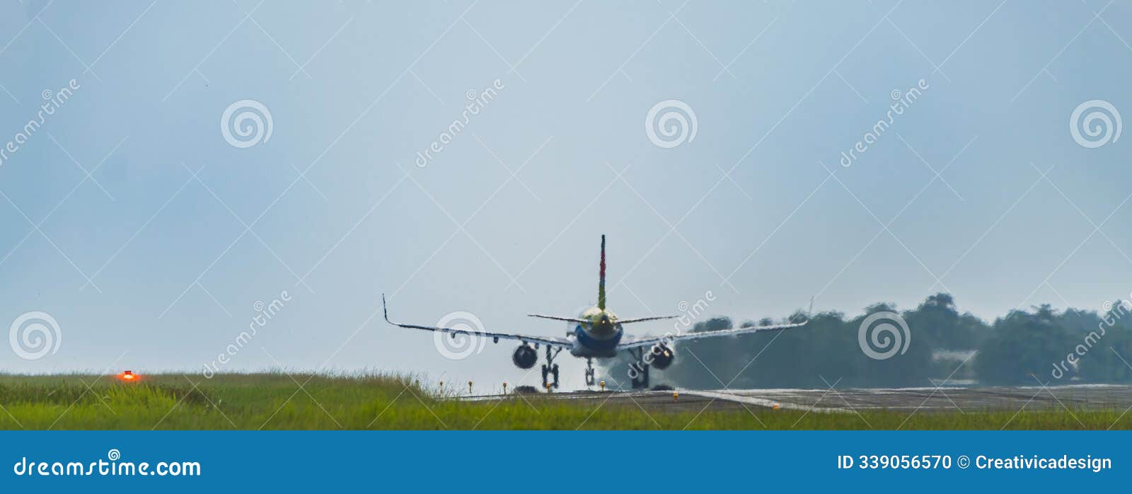 Airplane Taking Off from the Runway Stock Photo - Image of space ...