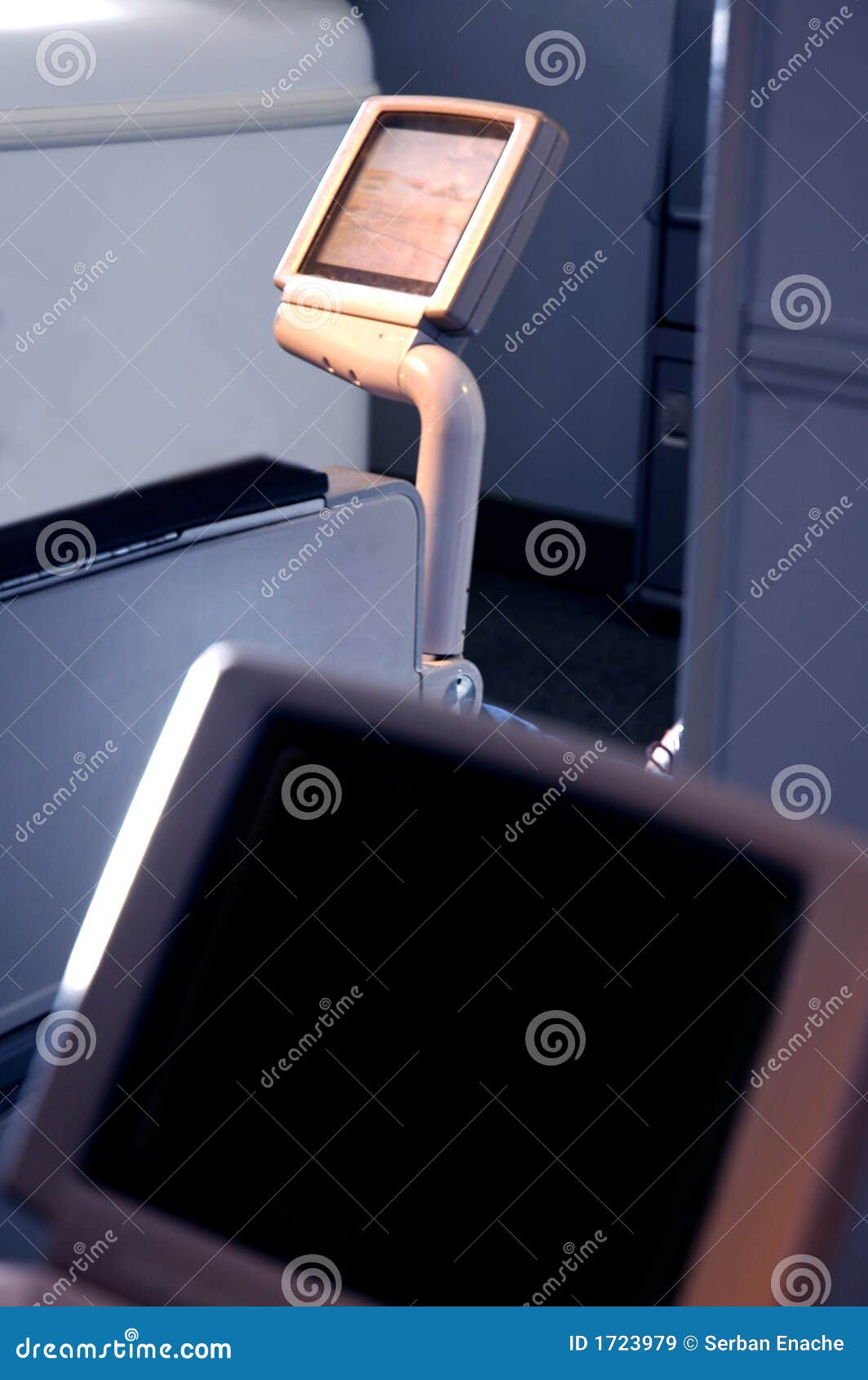 Airplane Television stock image. Image of private, seat - 1723979