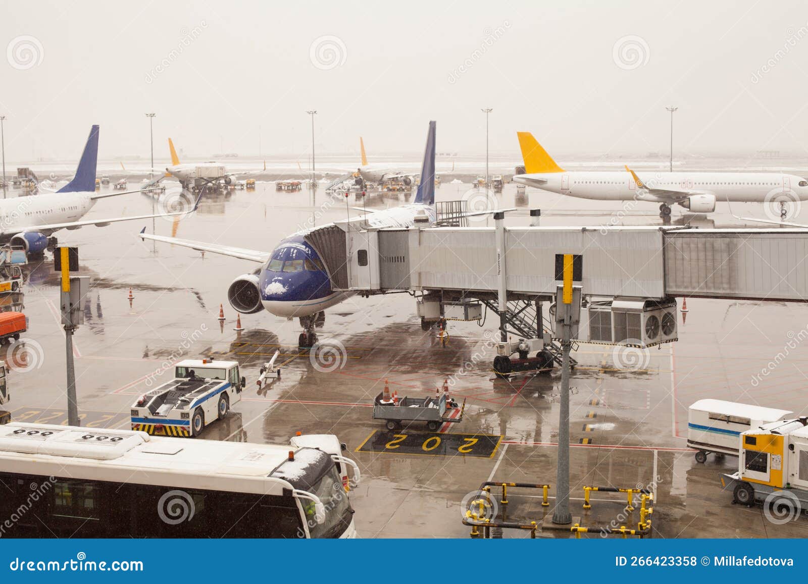 Airplane at the Terminal Gate in International Airport Stock Photo ...