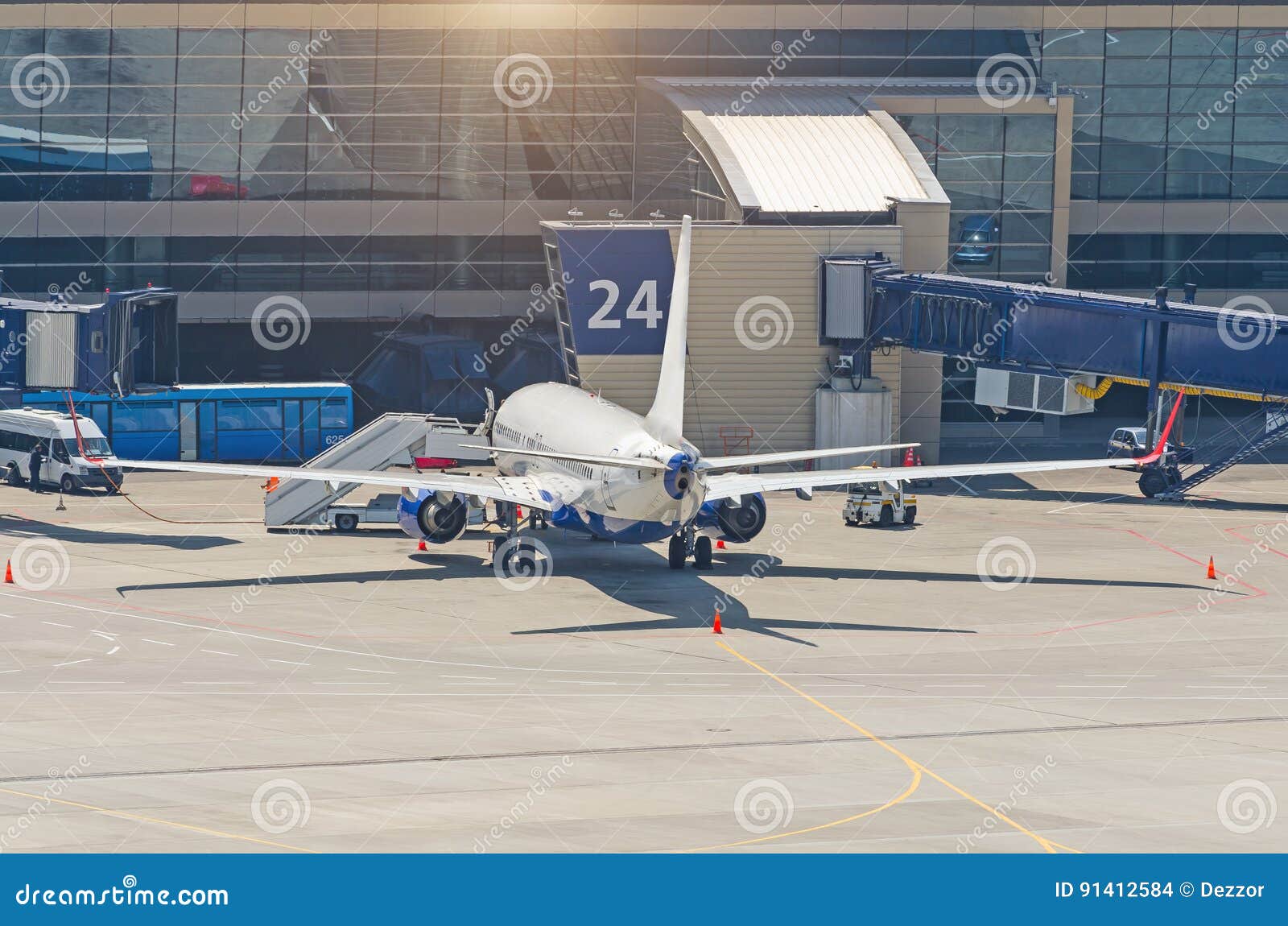 Airplane At The Terminal Gate In International Airport Royalty-Free ...