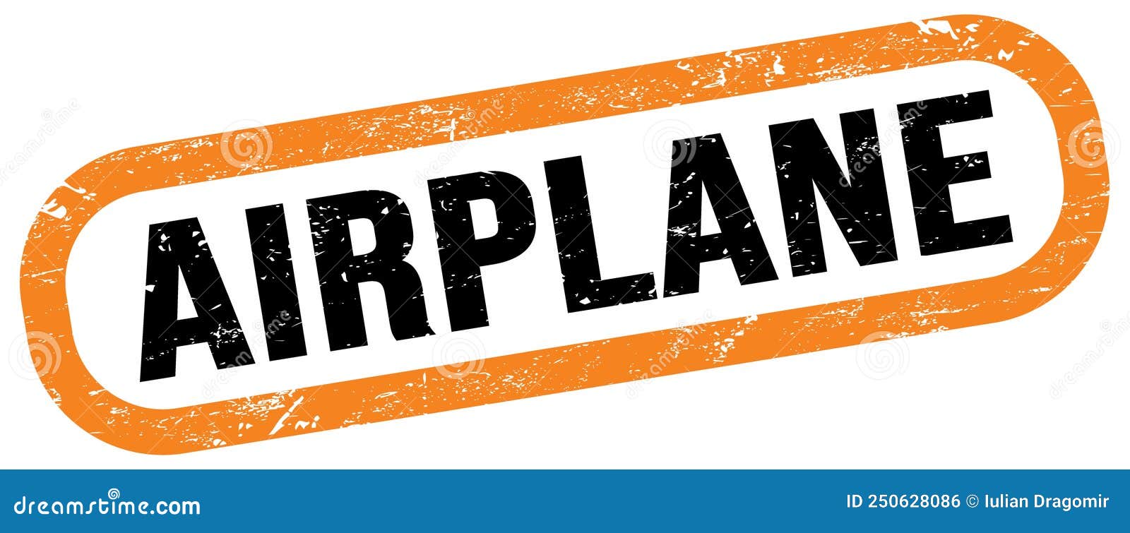 AIRPLANE, Text Written on Orange-black Stamp Sign Stock Illustration ...