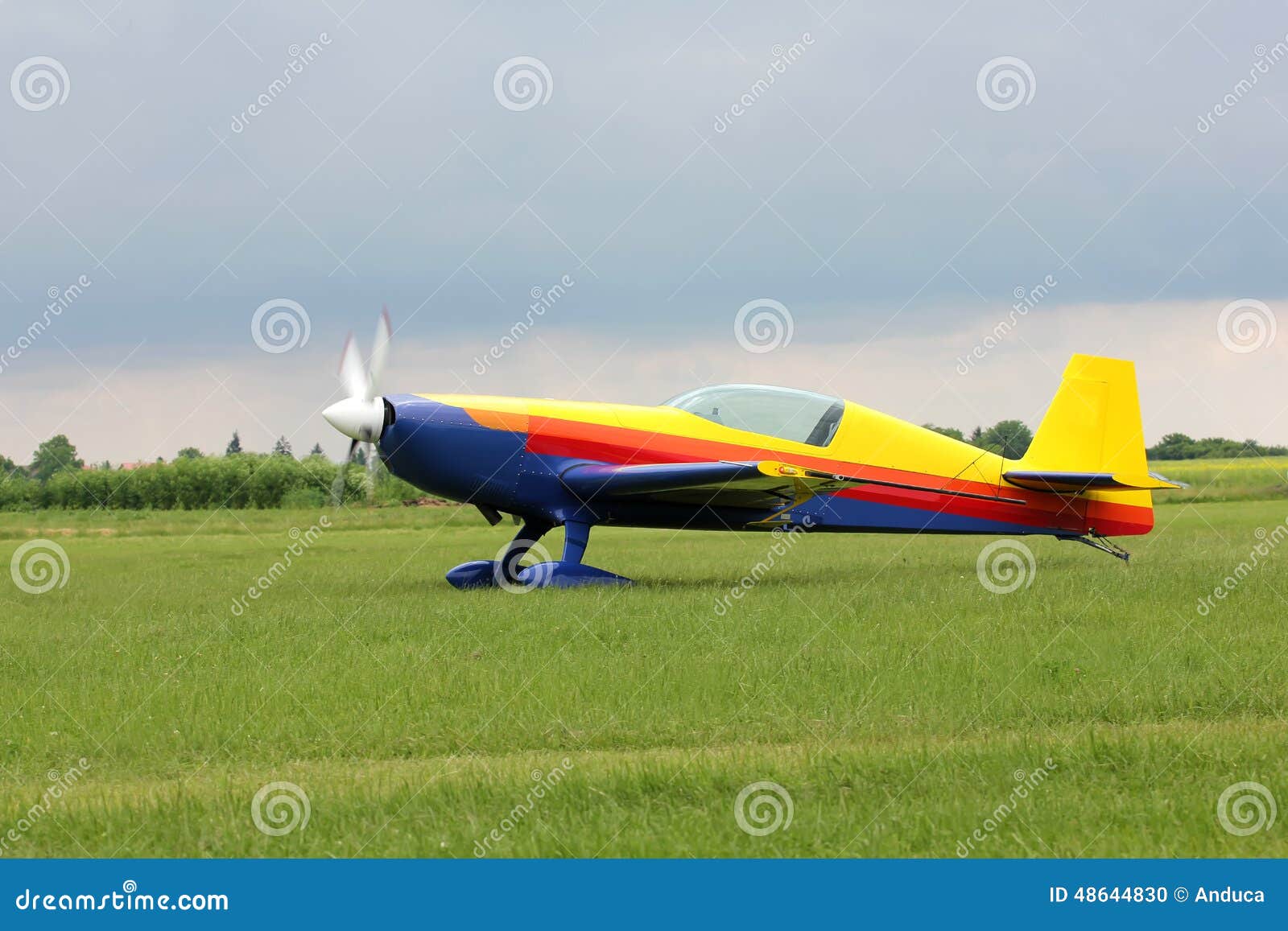 Airplane in three colors stock photo. Image of renting - 48644830