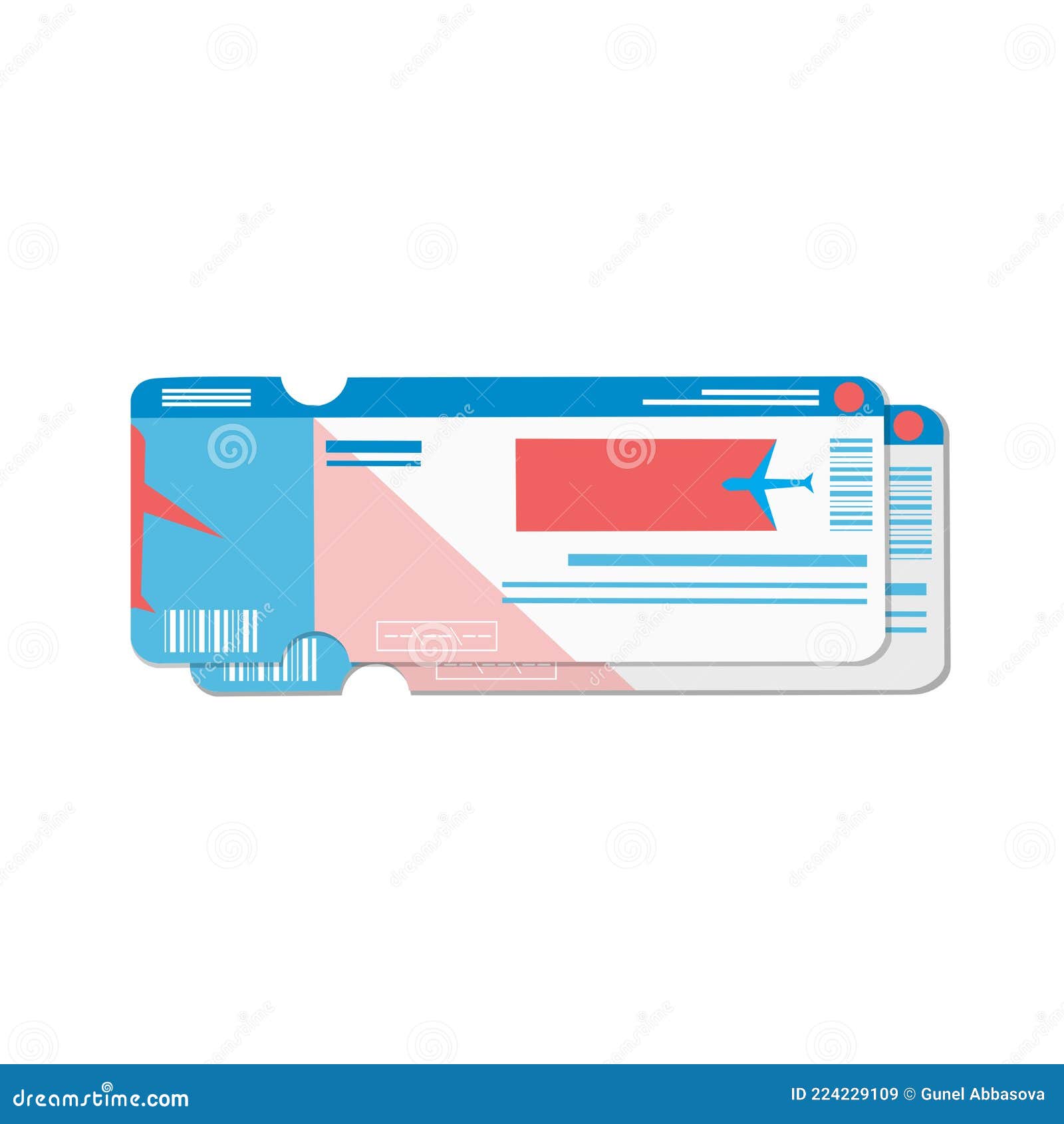 Airplane Ticket Clipart. Boarding Pass Isolated Simple Clipart Cartoon ...