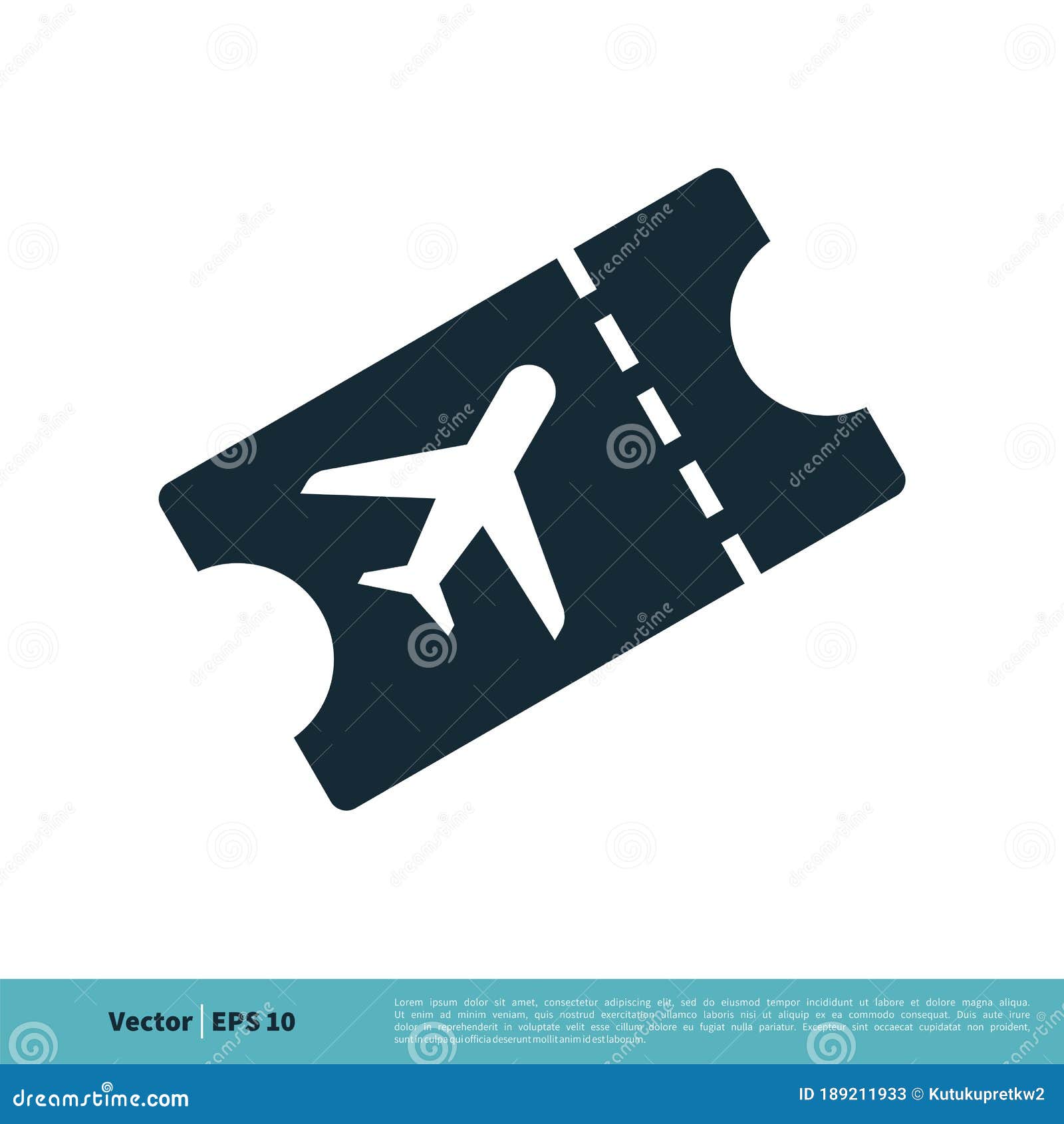 Airplane Ticket Icon Vector Logo Template Illustration Design. Vector ...