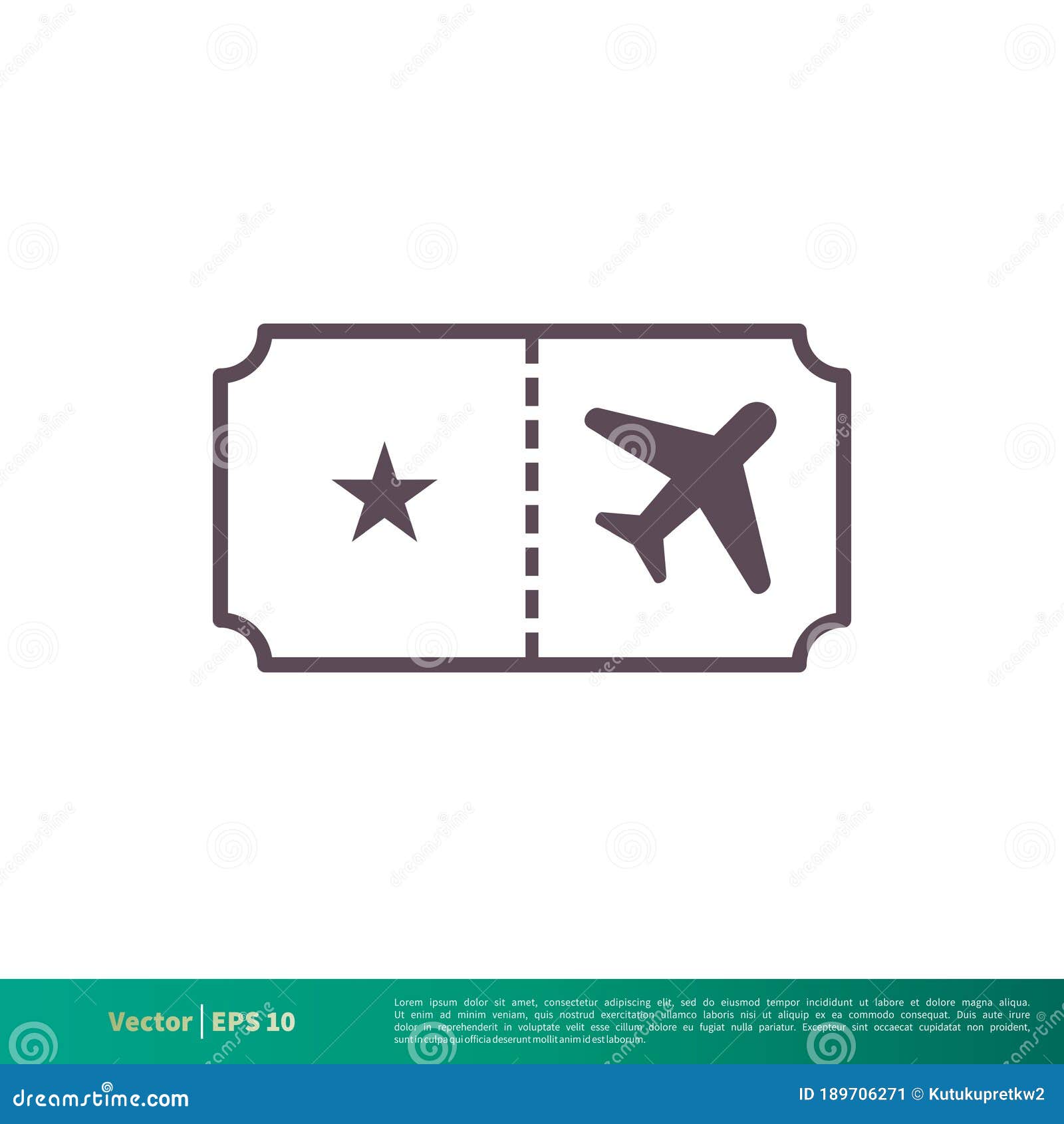 Airplane Ticket Icon Vector Logo Template Illustration Design. Vector ...