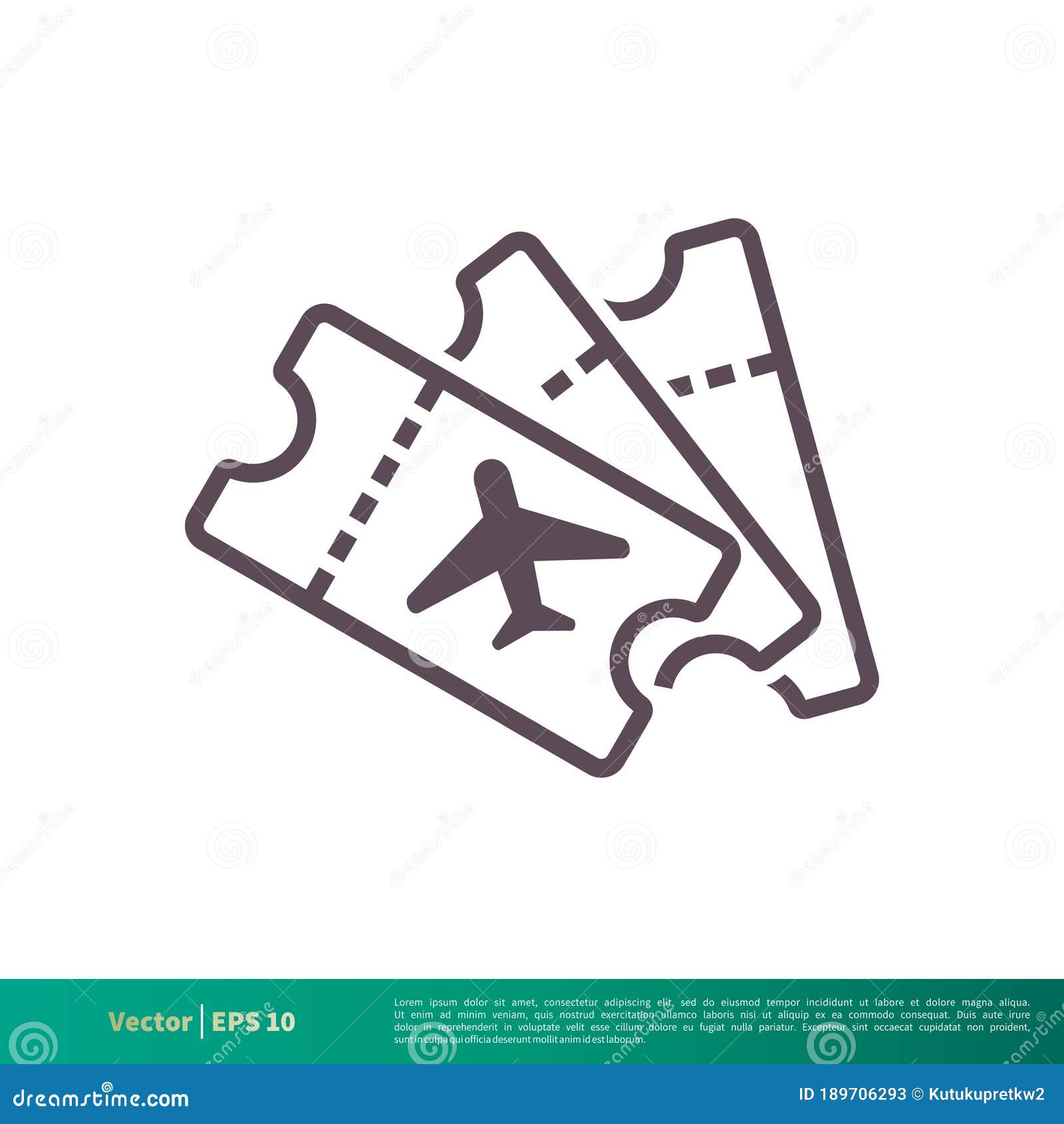Airplane Ticket Icon Vector Logo Template Illustration Design. Vector ...