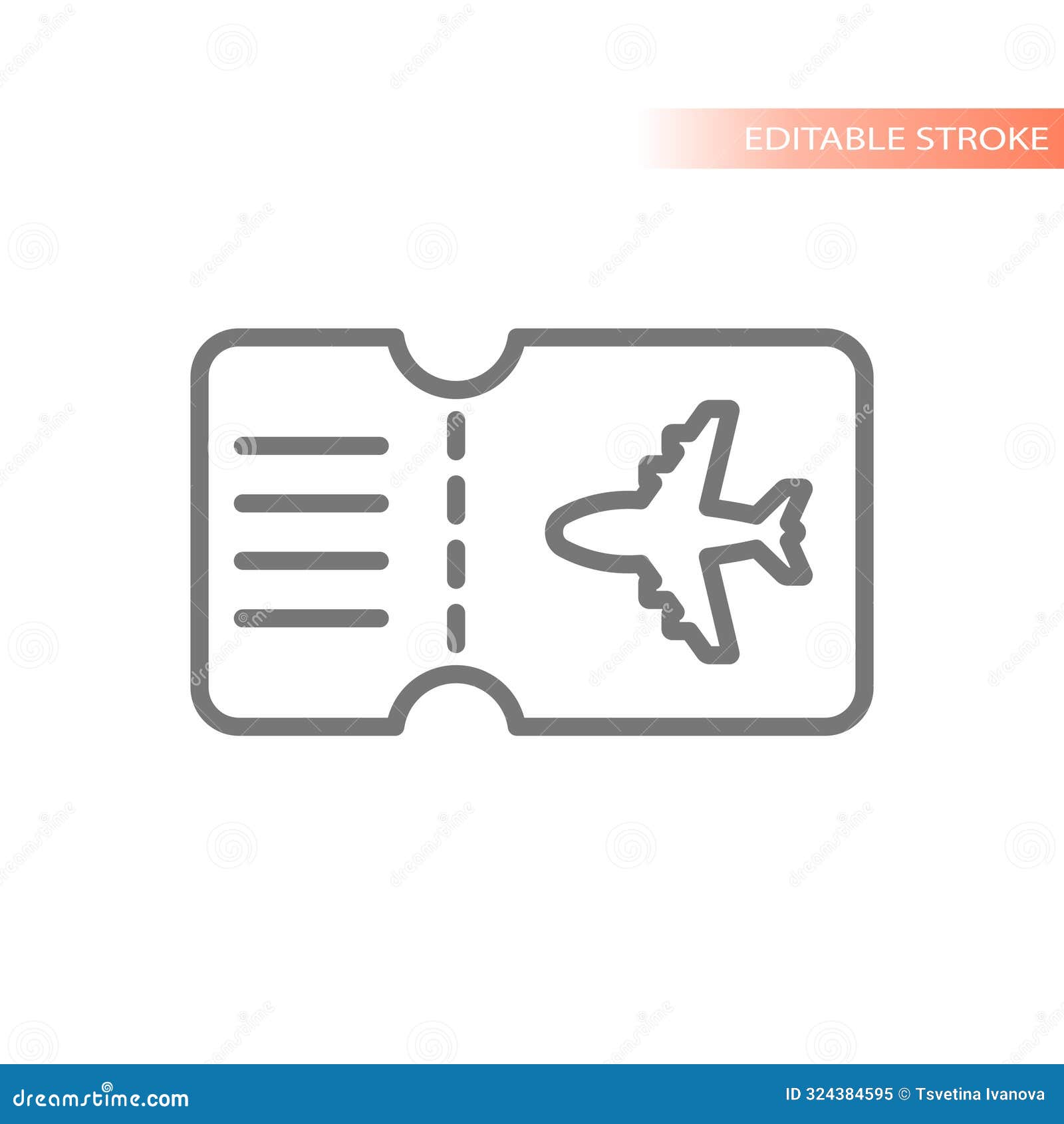 Airplane Ticket Line Vector Icon Stock Illustration - Illustration of ...