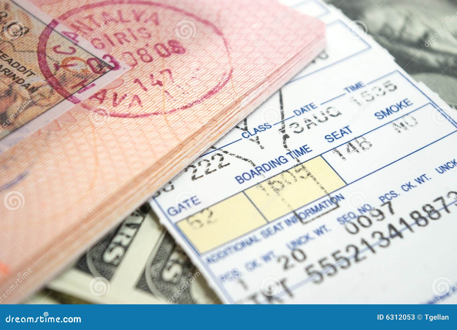 Airplane Ticket And Passport Stock Photo | CartoonDealer.com #6311970